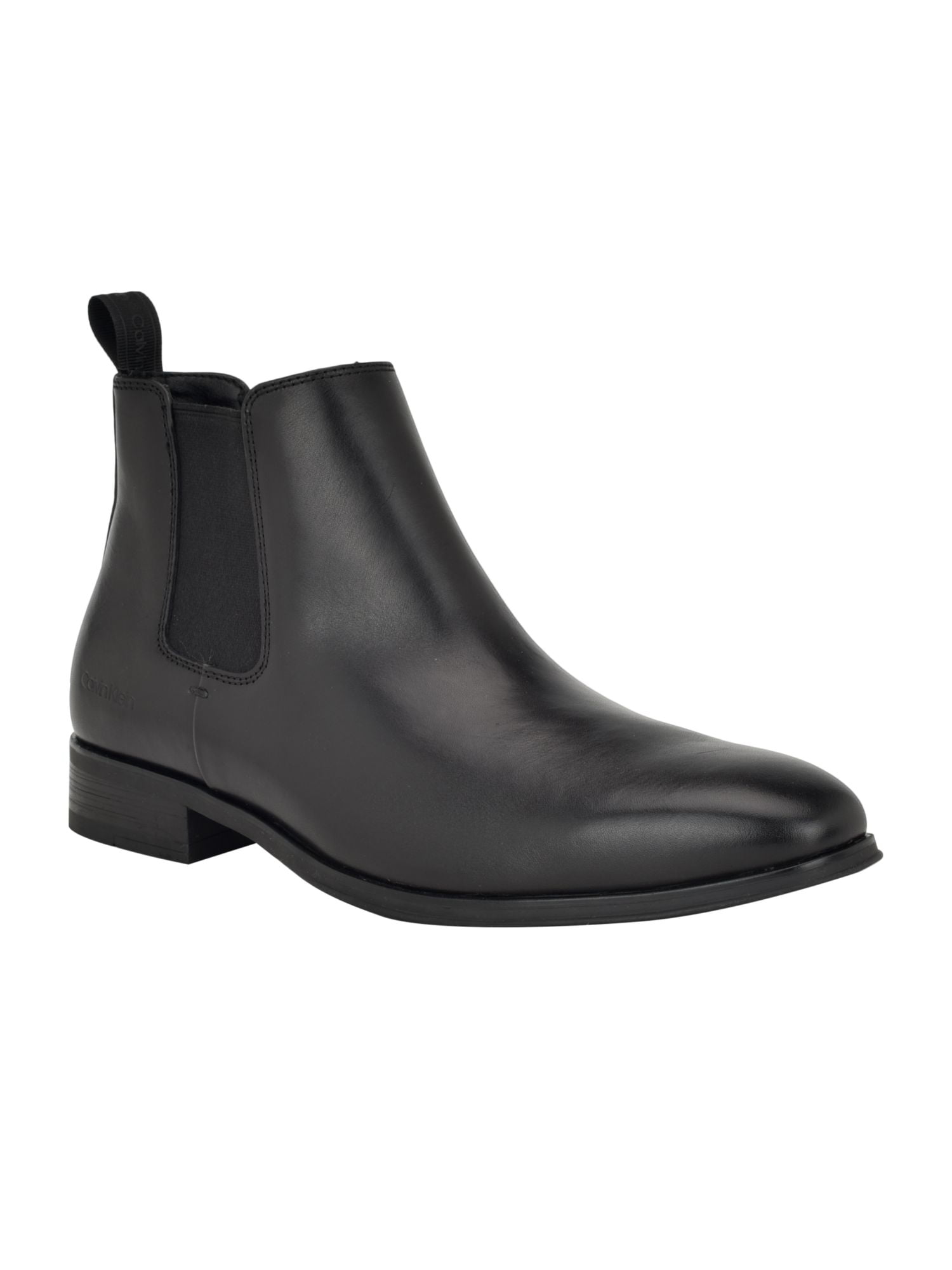 CALVIN KLEIN Mens Black Heel Pull-Tab Padded Goring Donto Round Toe ...