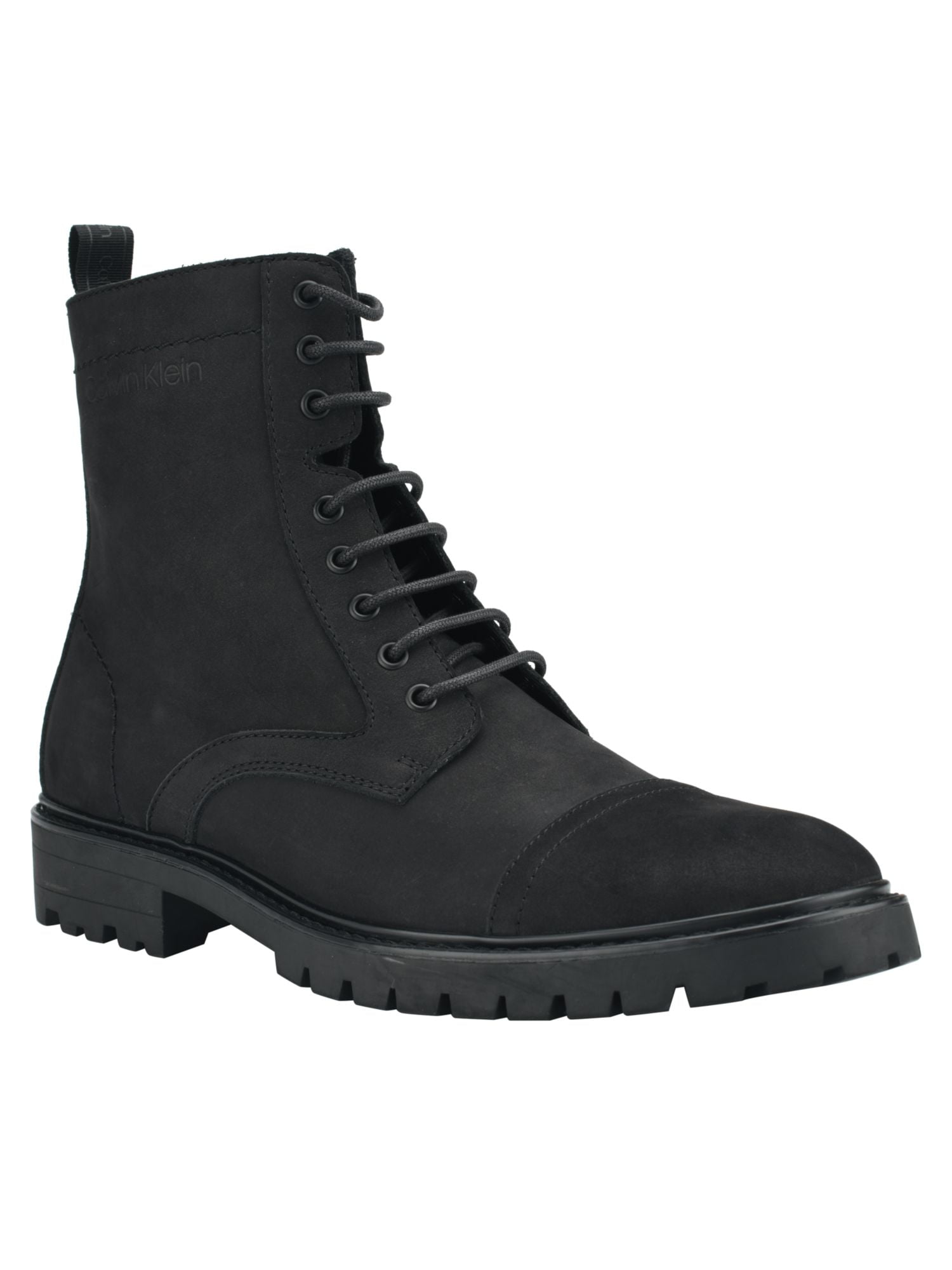 CALVIN KLEIN Mens Black Lug Sole Pull Tab Cushioned Removable Insole ...