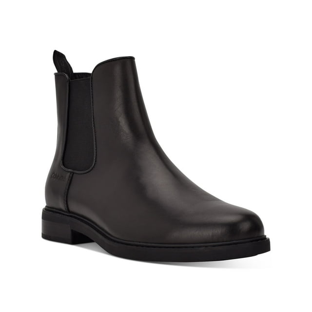 CALVIN KLEIN Mens Black Pull Tab Goring Cushioned Fenwick Round Toe ...