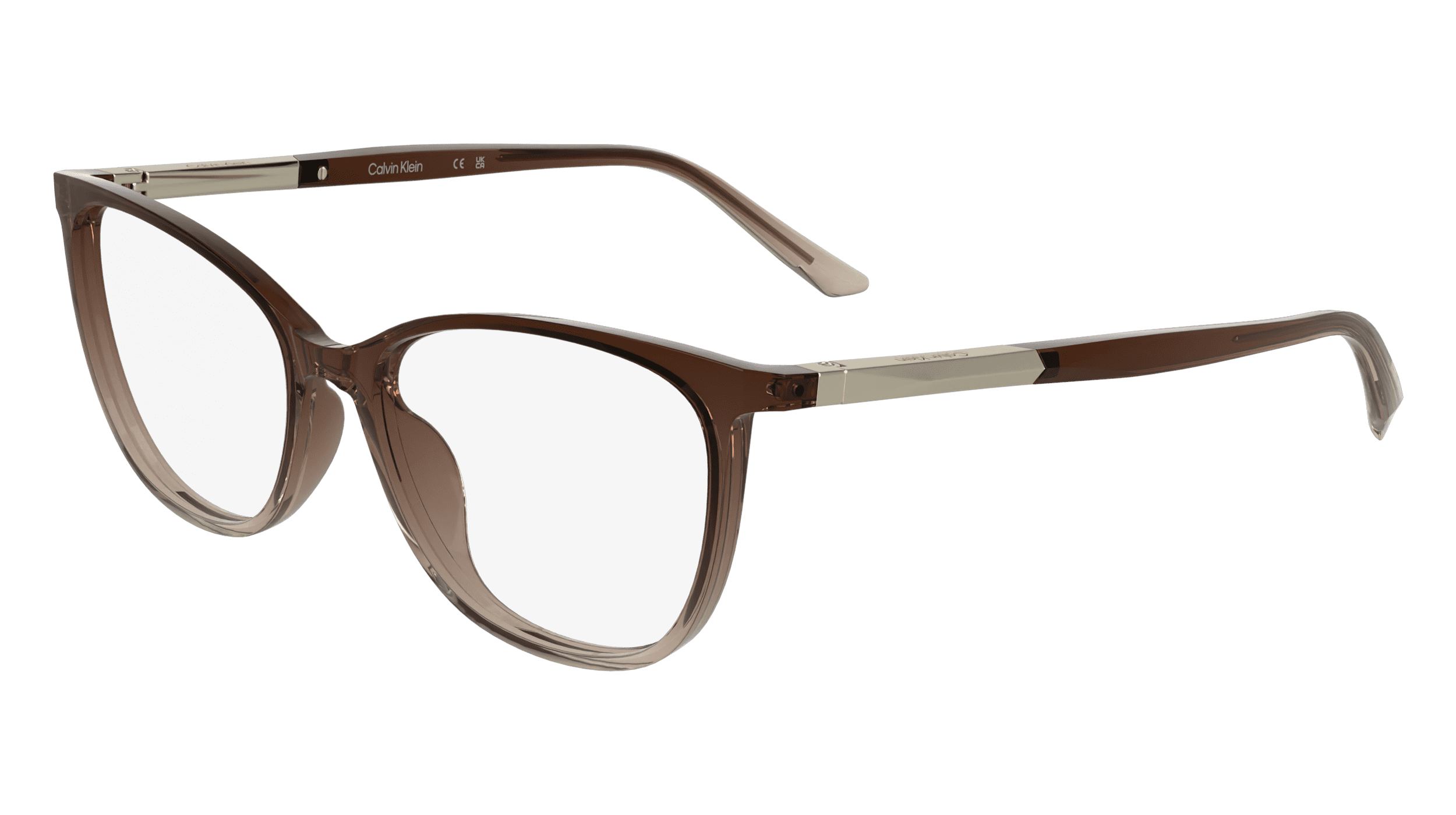 CALVIN KLEIN OPHTHALMIC CK25512 FEMALE 54/16/145 205 TRANSPARENT BROWN ...