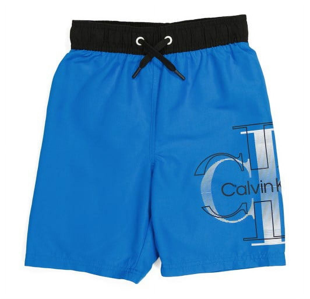 CALVIN KLEIN SWIMSUIT BOYS - NEON BLUE SZ MEDIUM 10 12 - BOARD SHORTS ...