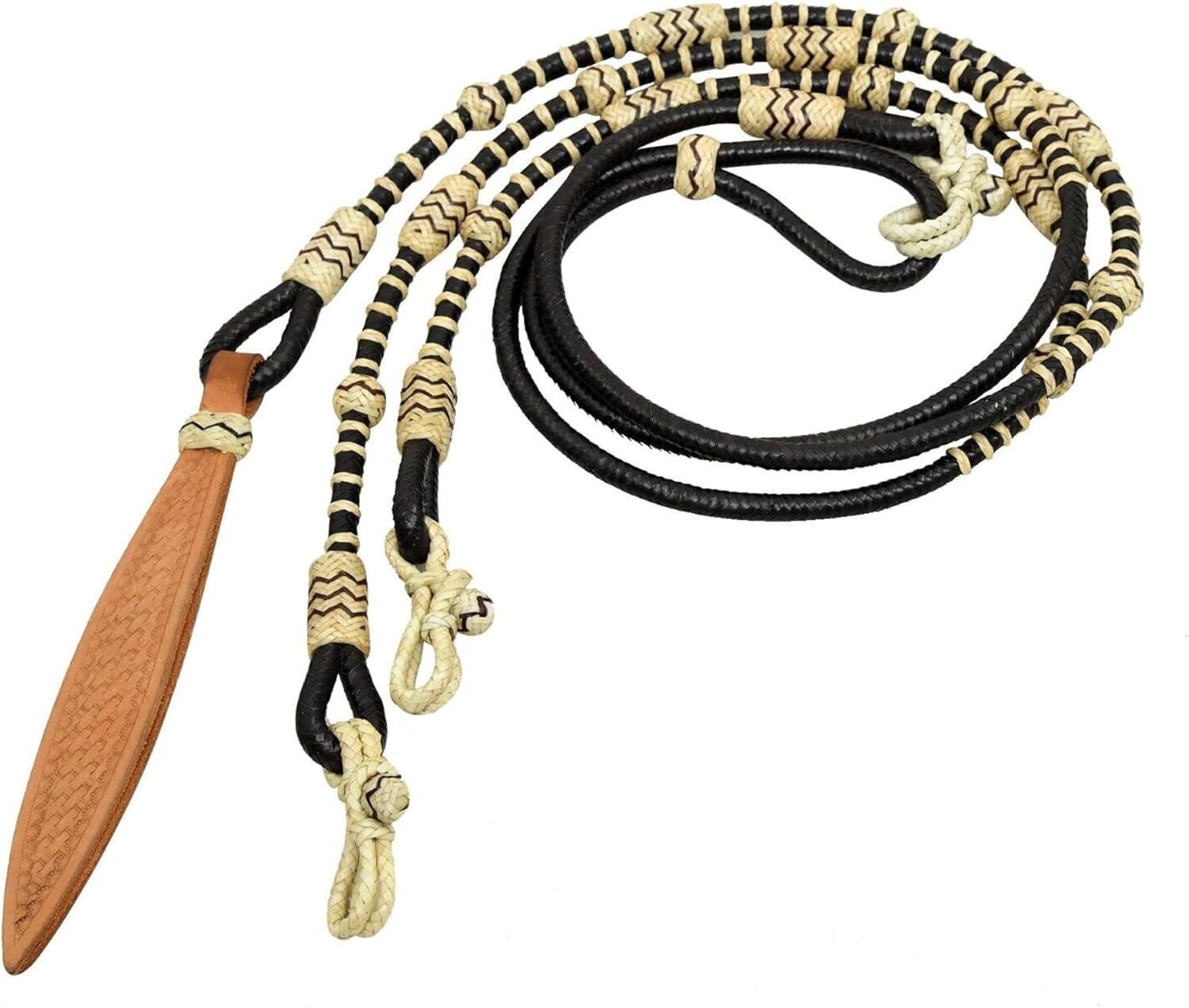 CALYX Black Rope & Natural Knots Raw Hide Leather Horse Tack Hand ...