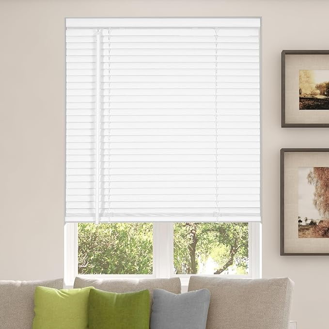 CALYX INTERIORS Room Darkening Vinyl Mini Blinds, Cordless, 1" Slat, 35 ...