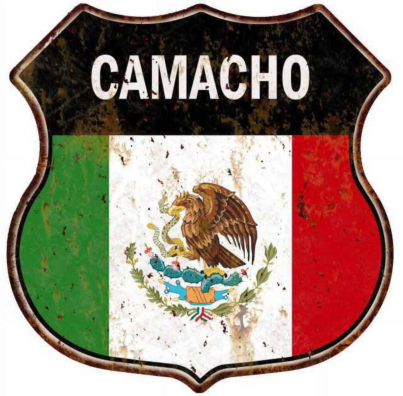 CAMACHO Mexican Flag Sign Shield Metal Gift Mexico 211110008109 ...