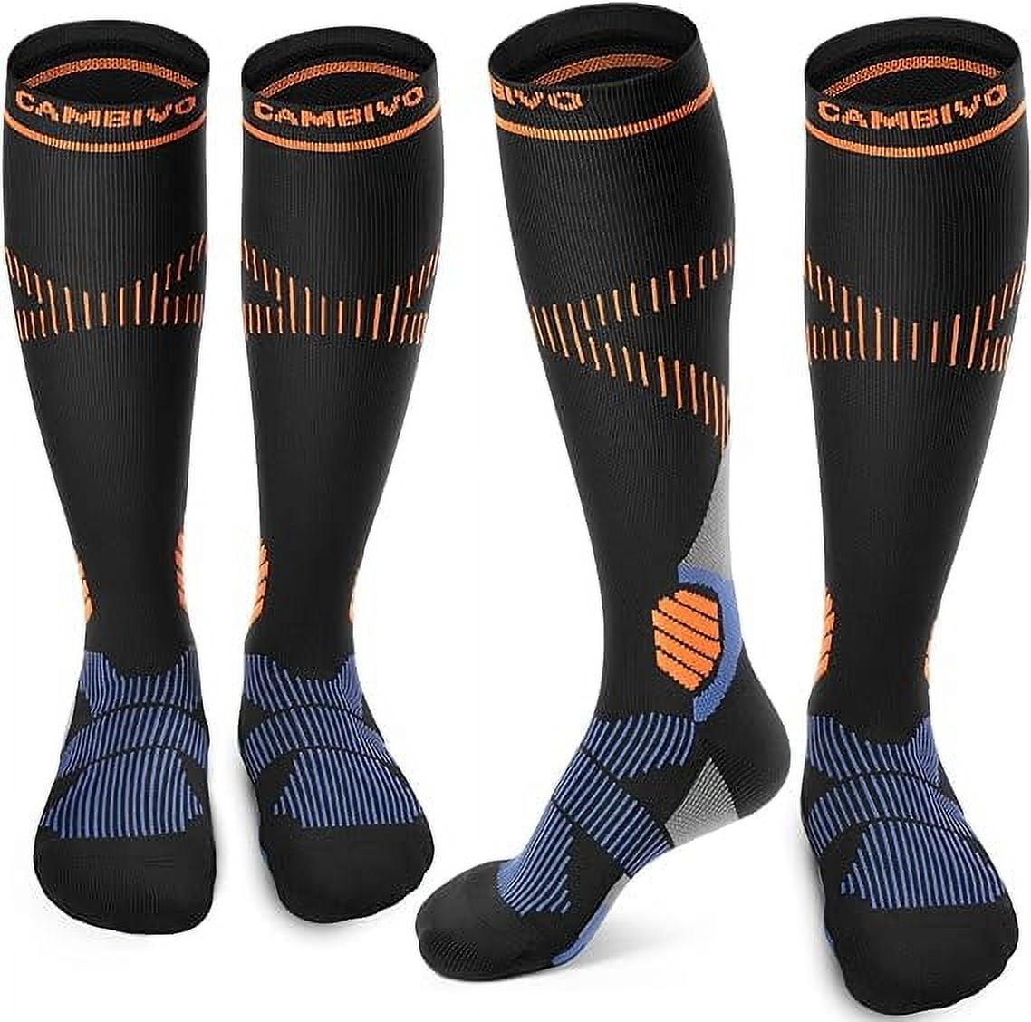 CAMBIVO Compression Socks for Men and Women, 2 Pairs Knee-High Support ...