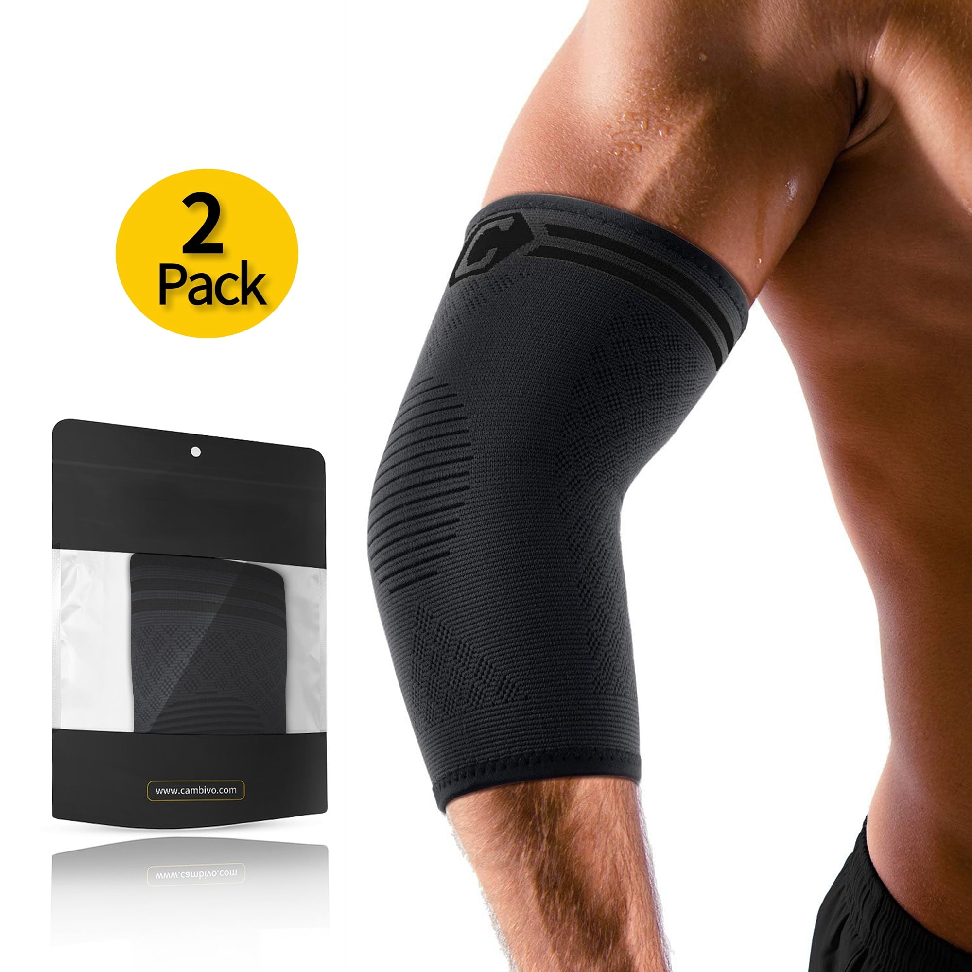 CAMBIVO 2x Elbow Brace, Arm Support for Pain Relief, Men & Women ...