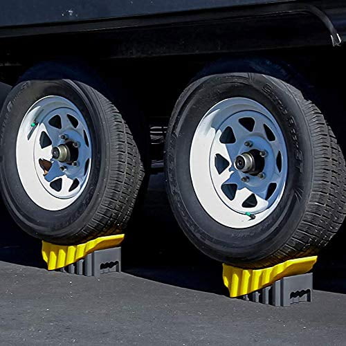 CAMC0 RV Trailer 4 Inch Curved Wheel Leveler Leveling Block with Chock ...