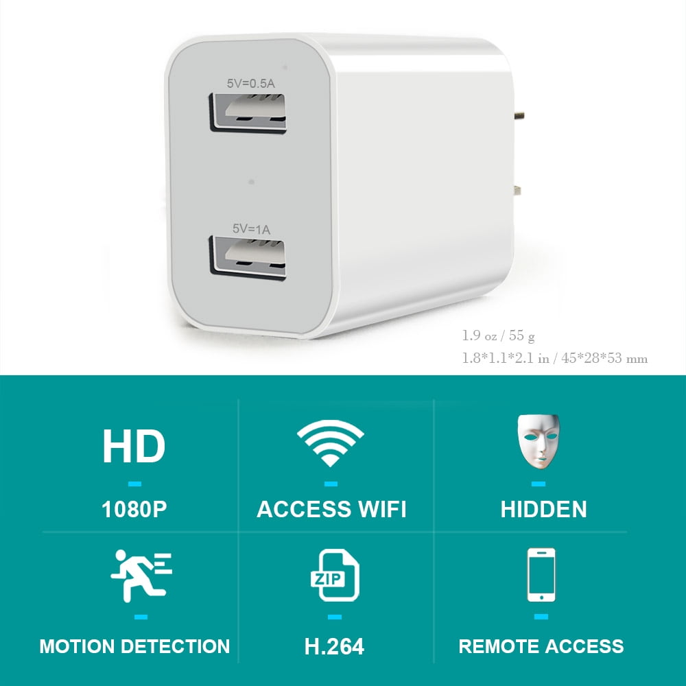 CAMDUCK USB Charger Camera - HD 1080P Mini WiFi Security Camera - Small ...