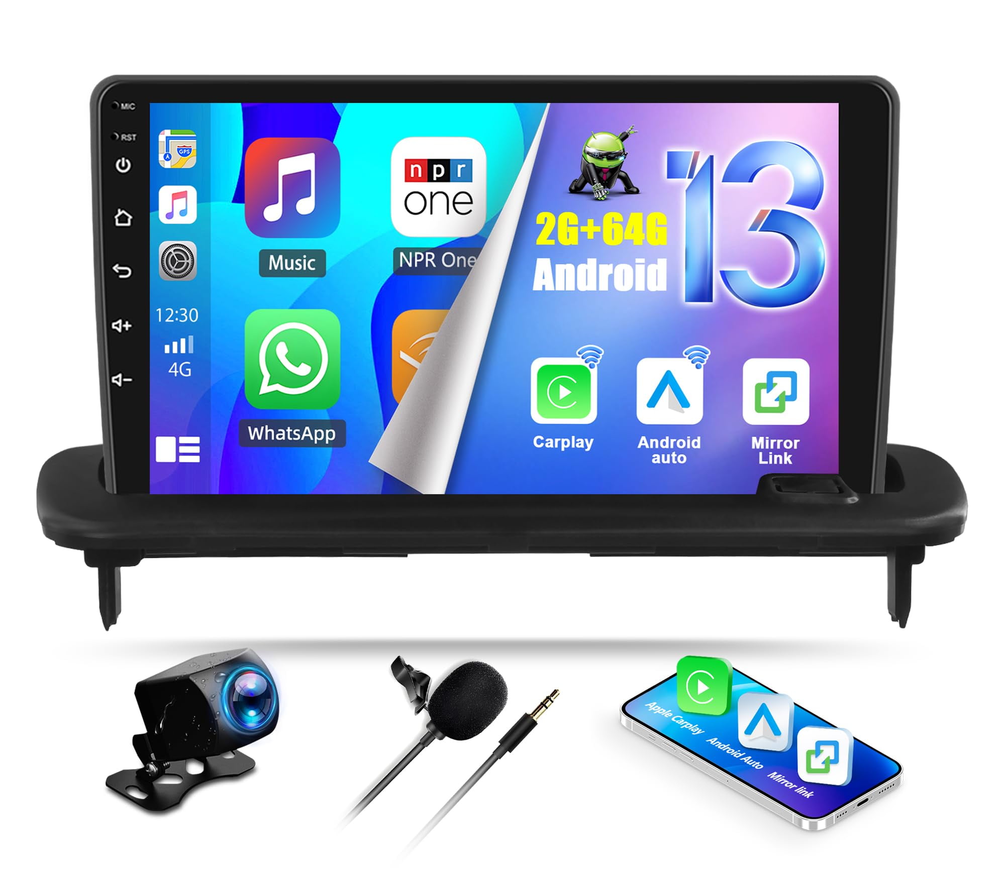 CAMECHO 2G+64G Android 13 Car Stereo for Volvo S40/C30/C70 2006-2012 9 ...