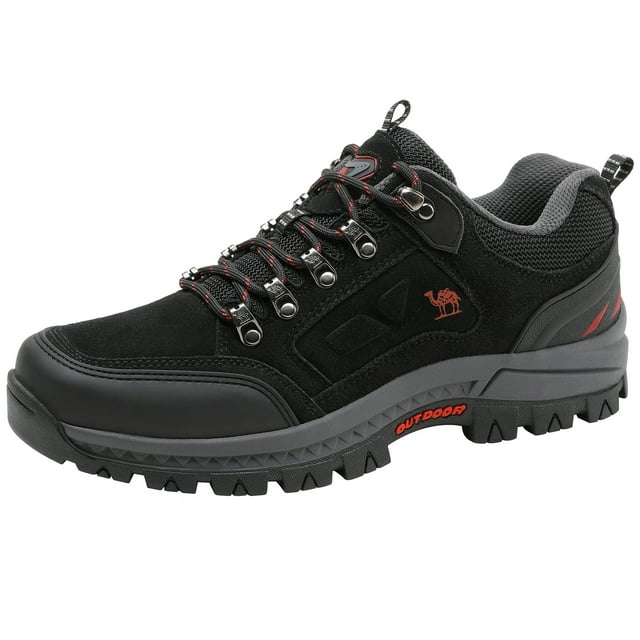 CAMEL CROWN Men's Hiking Shoes Breathable Non-Slip Sneakers Leather Low ...