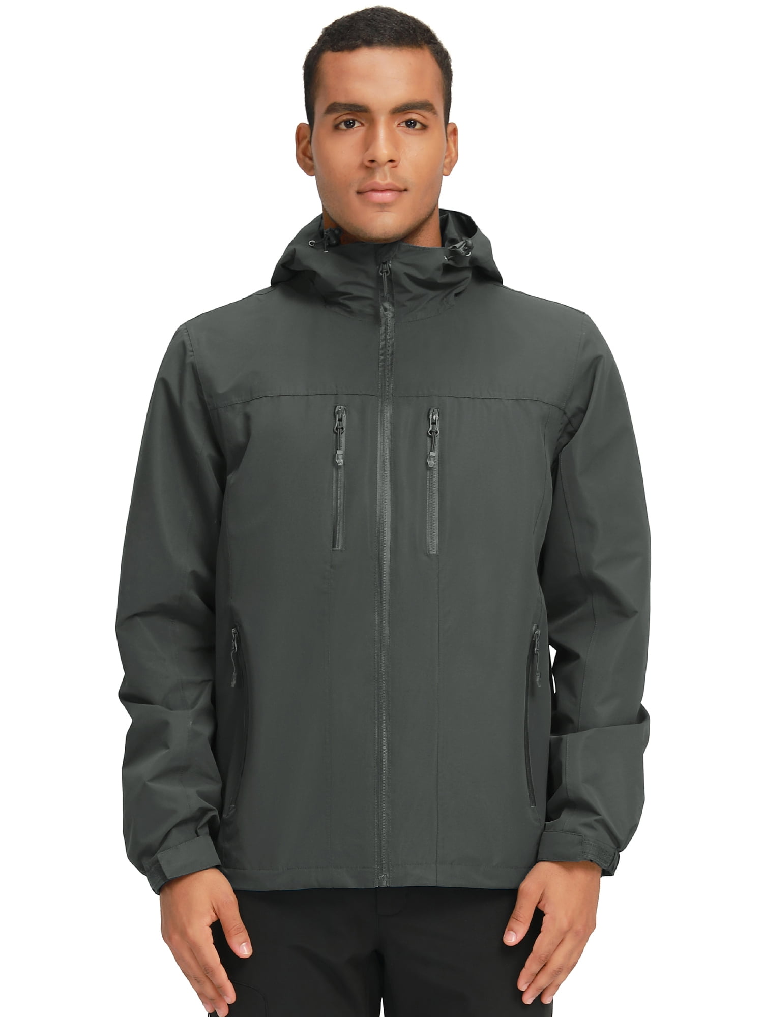 CAMEL CROWN Men's Hooded Rain Jacket Waterproof Windbreaker coat Shell ...