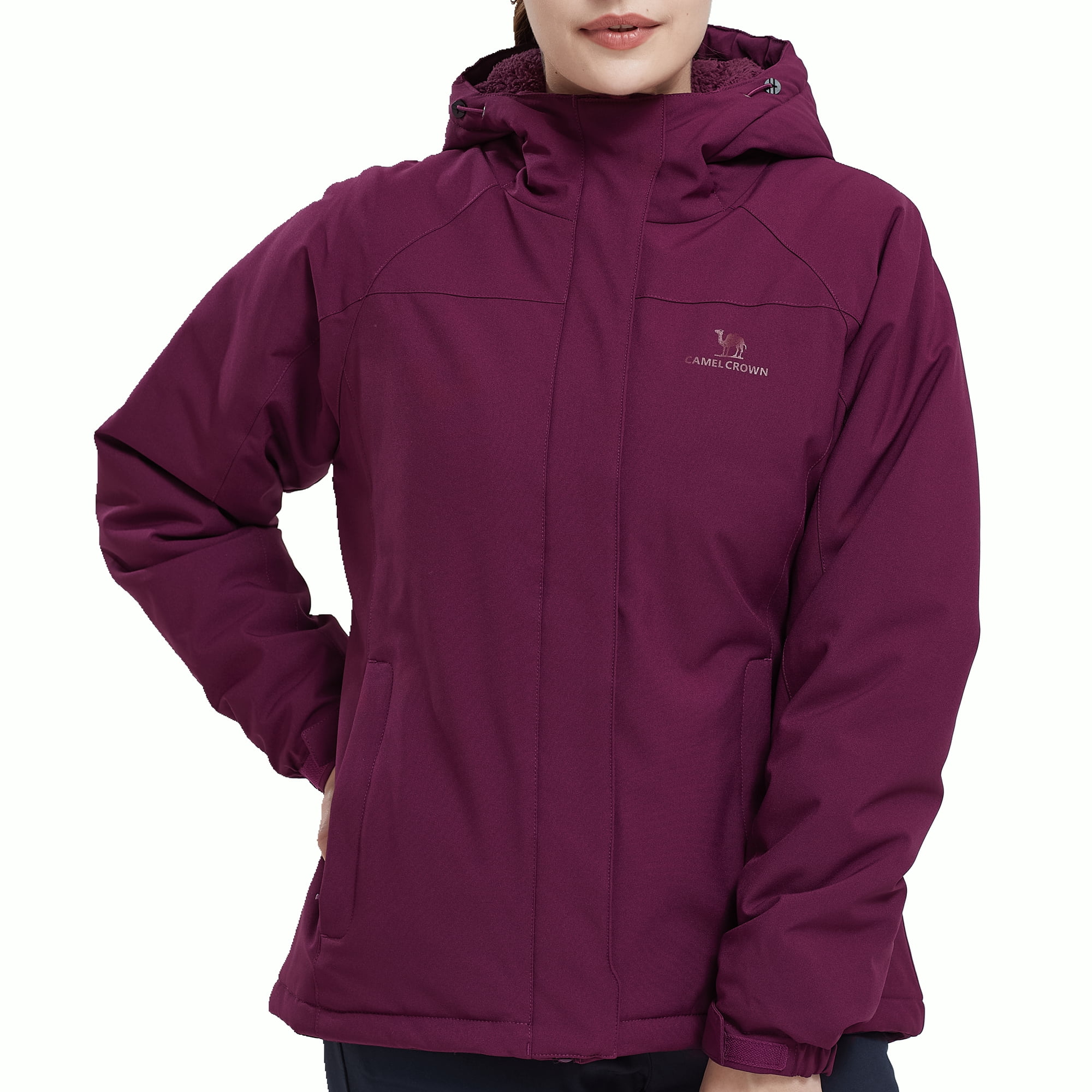 CAMEL Women's Ski Jacket Waterproof Winter Coat Windbreaker Fleece ...
