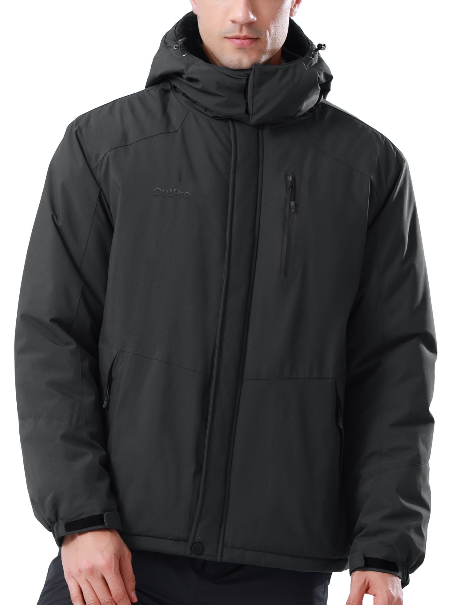 OutPro Mens Ski Jacket Hood Male Windproof Winter Coat Outerwear ...