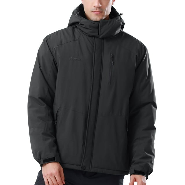 OutPro Mens Ski Jacket Hood Male Windproof Winter Coat Outerwear ...