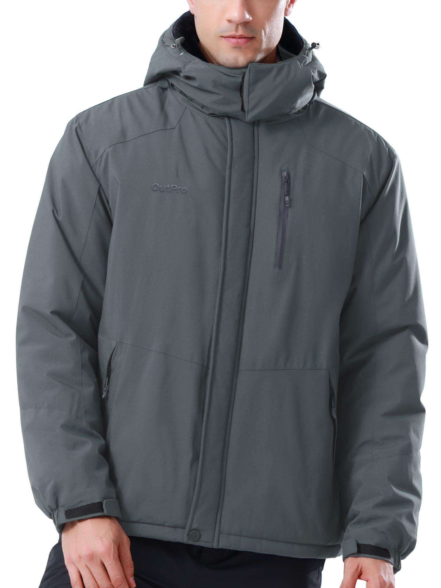 OutPro Mens Ski Jacket Hood Male Windproof Winter Coat Outerwear ...