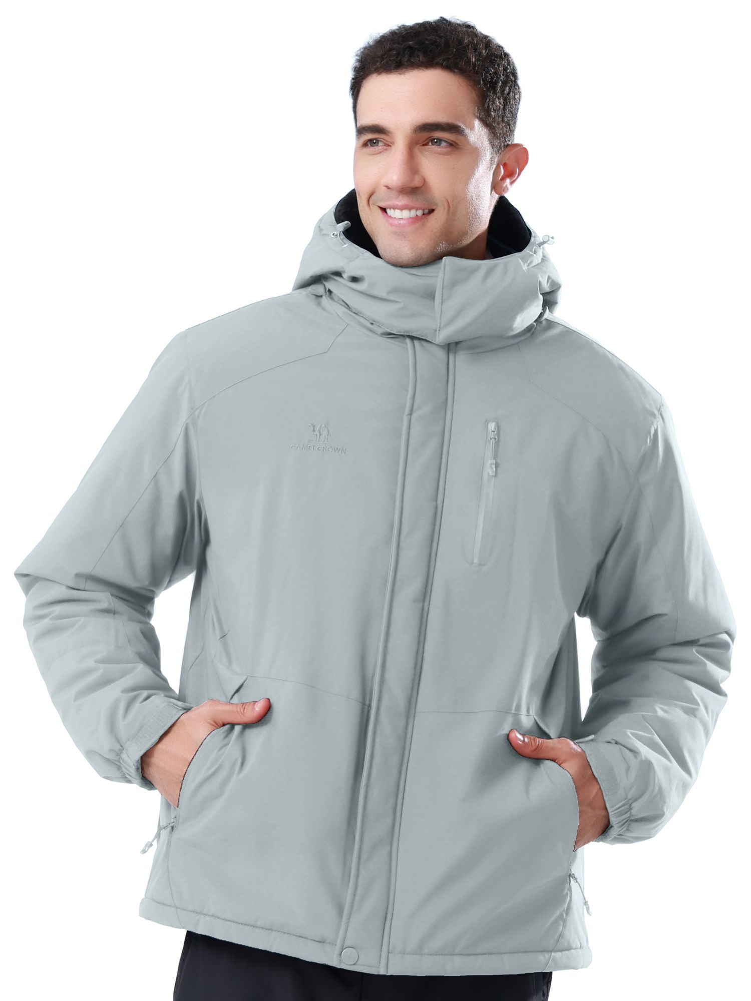 CAMEL Mens Ski Jacket Men's Trekking Winter Coat Snow Jacket Hooded ...