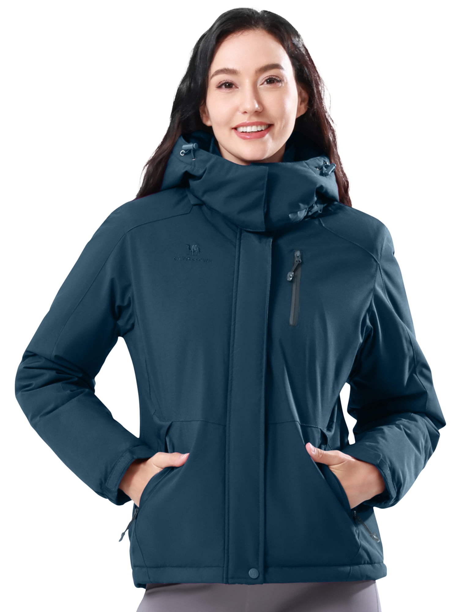 CAMEL Women's Athletic Jackets Waterproof Ski Jakcet Fleece Warm Hooded ...