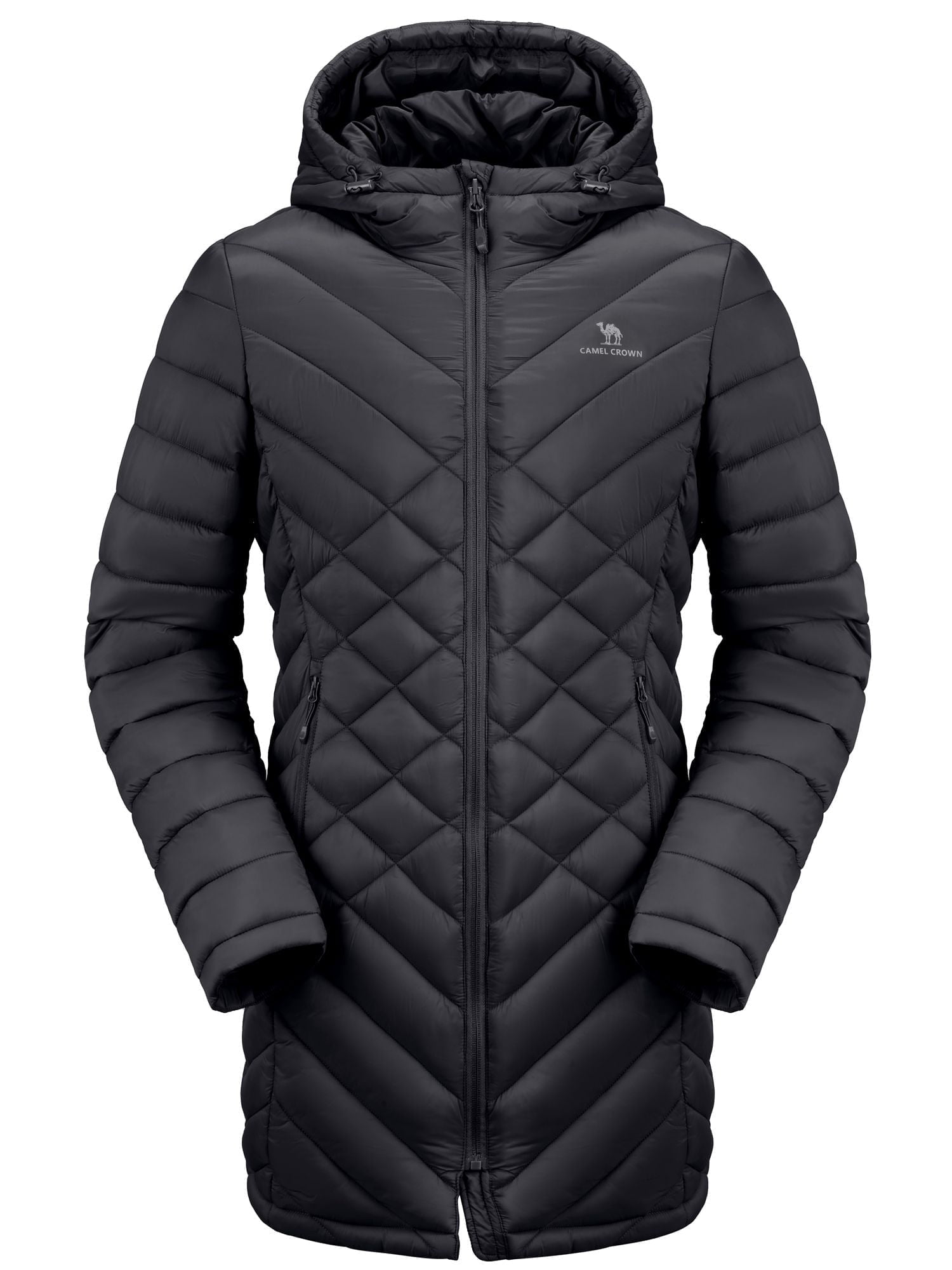 CAMEL Women's Plus Size Puffer Jacket Quilted Winter Coat Warm Hooded ...