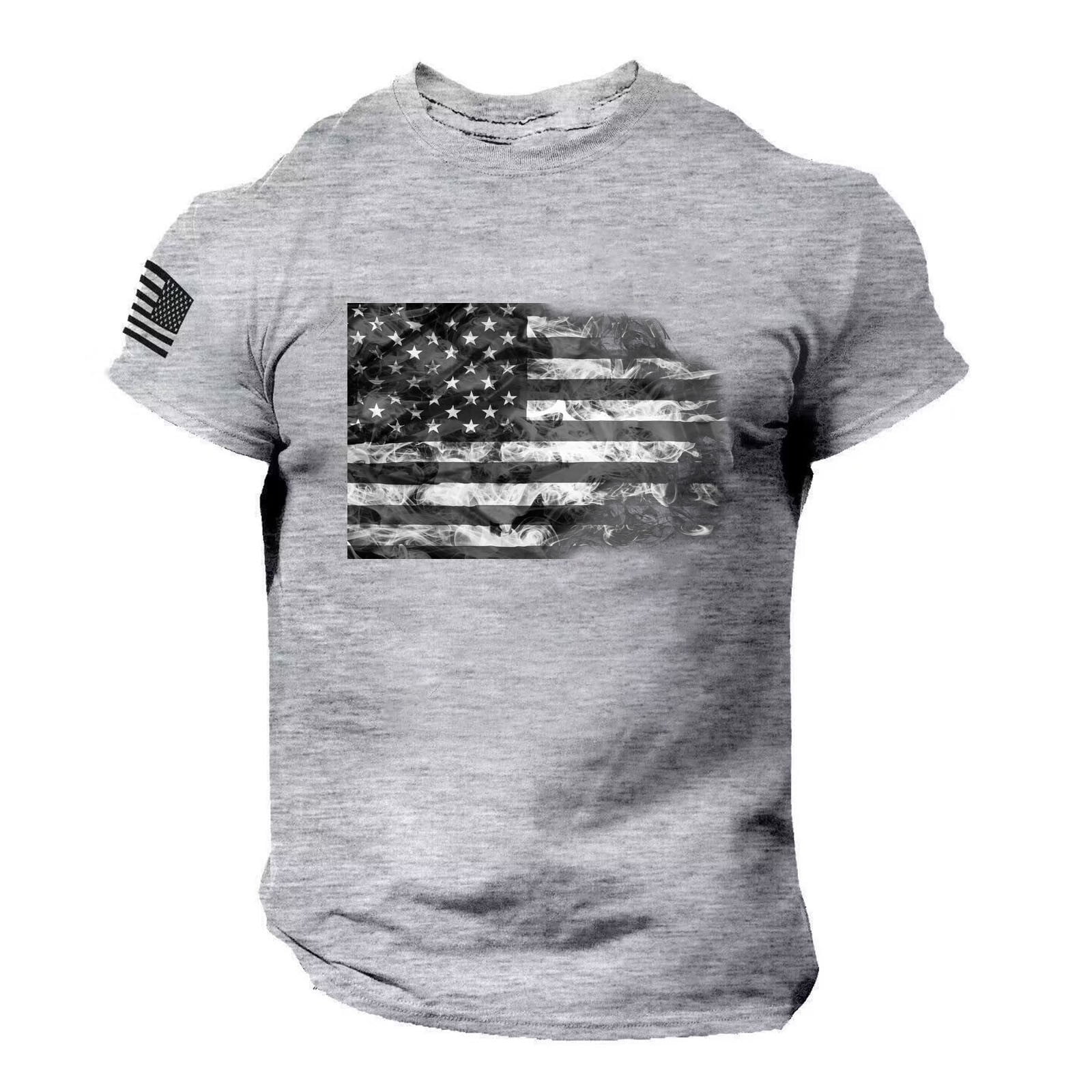 CAMERIARIO independence day 4th of july Men's Short Sleeve Casual Color Printed T-Shirt, SizesXS ...