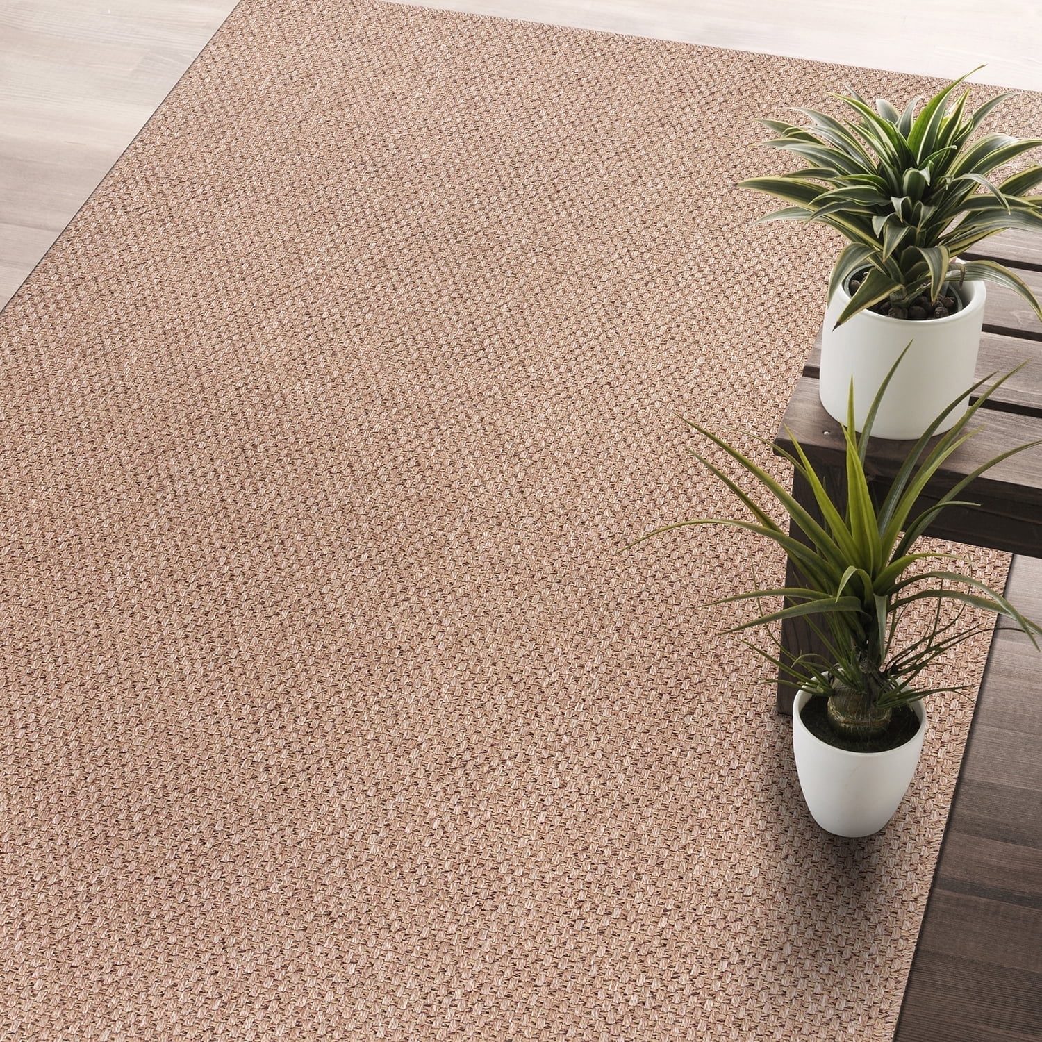 CAMILSON Easy Jute Rug Indoor Outdoor Farmhouse Area Rugs Natural 4x6 ...