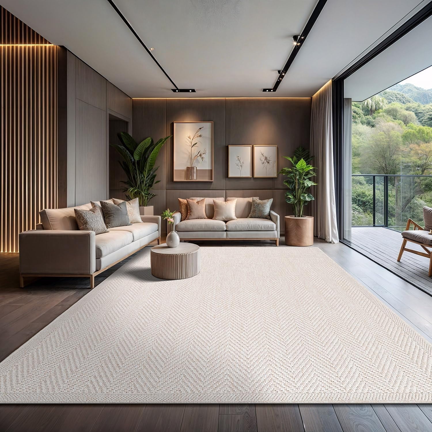 CAMILSON Herringbone Non Shedding Easy-Cleaning Indoor Outdoor Easy ...