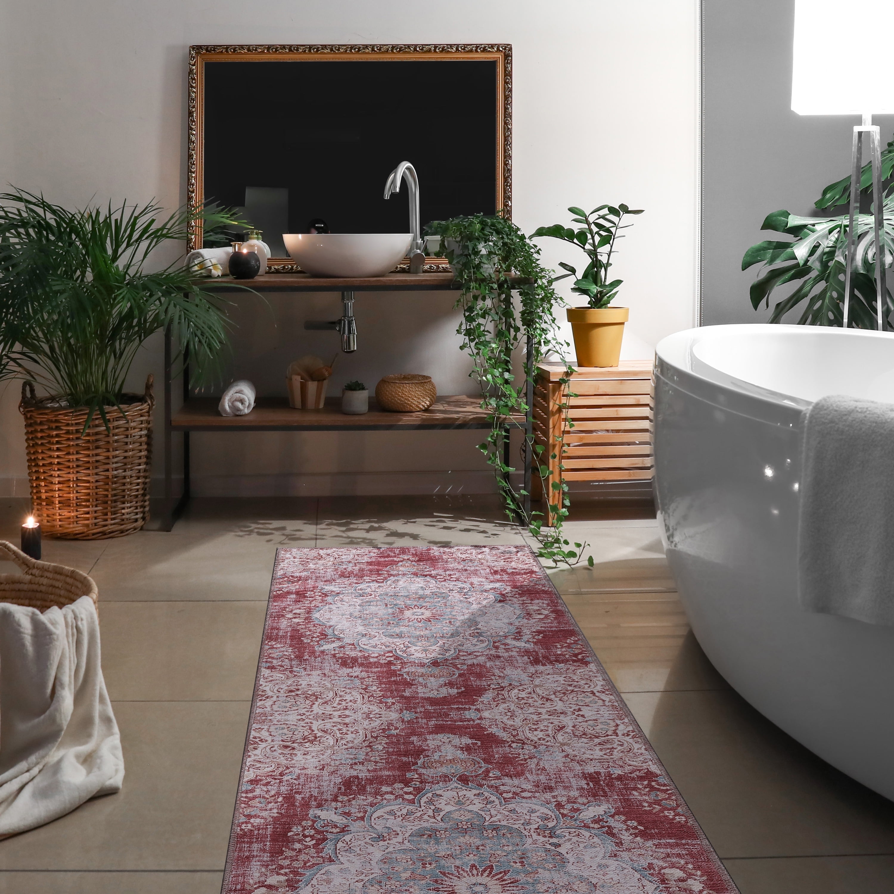 CAMILSON Machine Washable Rug Distressed Vintage Area Rugs Stain and ...