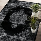 CAMILSON 8x10 Distressed Rug, Bohemian Indoor Carpet, Water/Stain ...