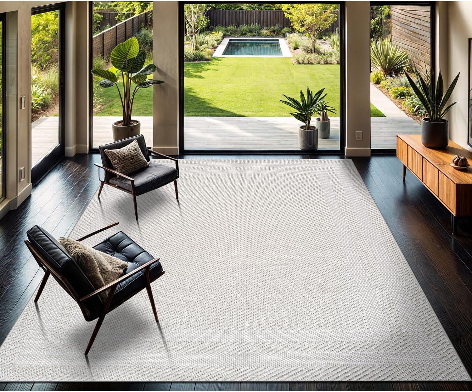 CAMILSON Modern Luxury Geometric Micro Loop Soft Stain Resistant Easy ...