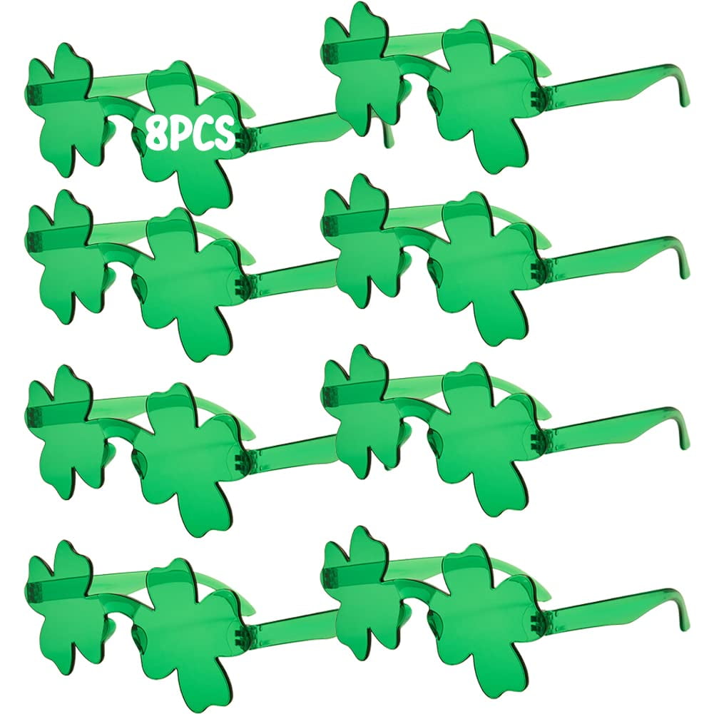 CAMIRUS 8 Pairs St. Patricks Day Shamrock Sunglasses, Four Leaf Clover ...