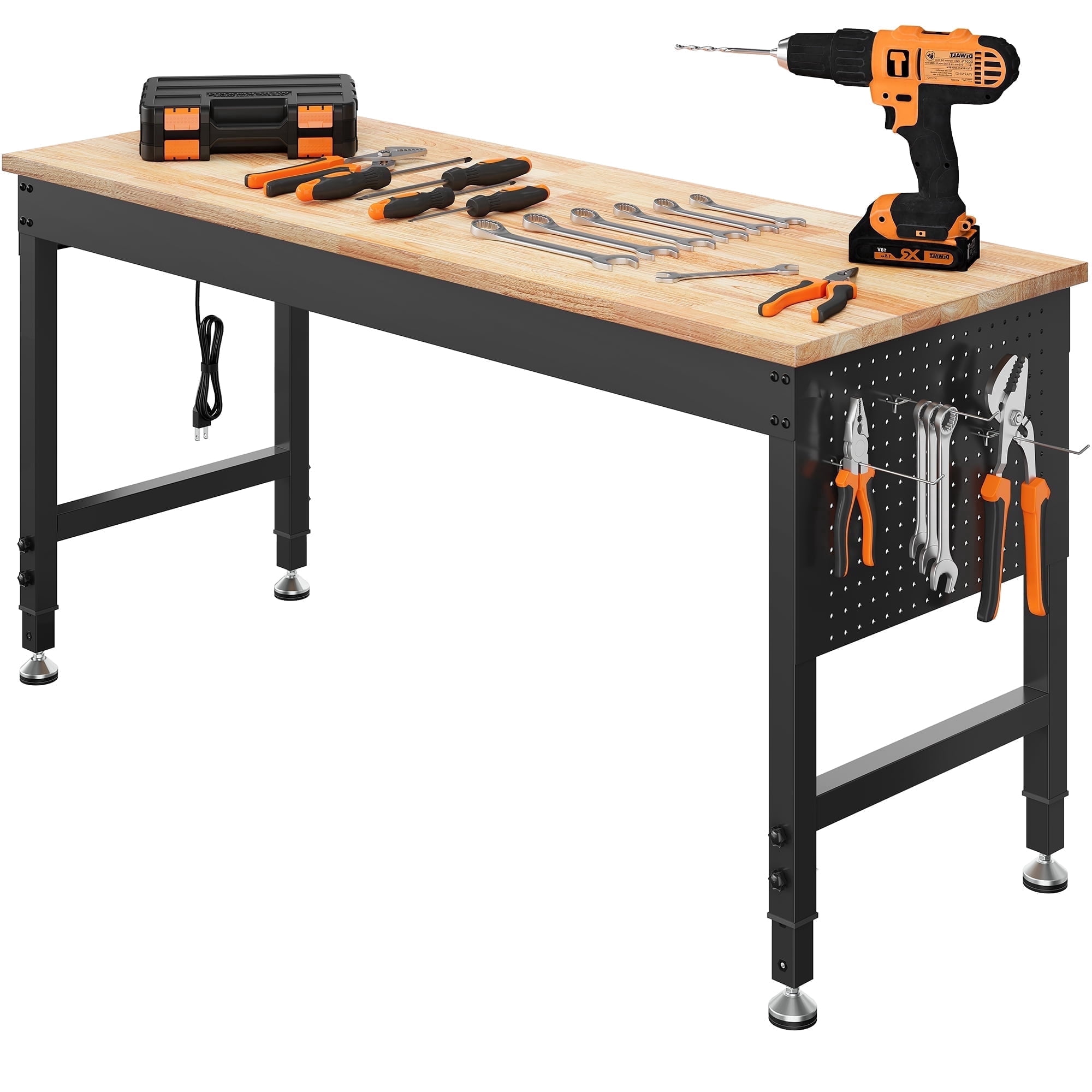 CAMMOO 60" Adjustable Heavy Duty Workbench, 2000 lbs Load Work Table ...