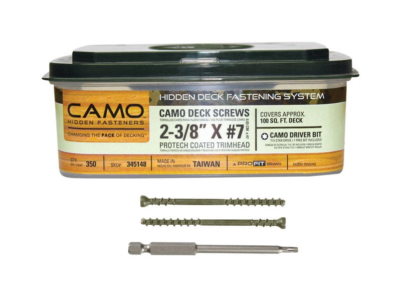 CAMO 2-3/8 in. Star Trim Head Protech Coated Carbon Steel Deck Screws ...