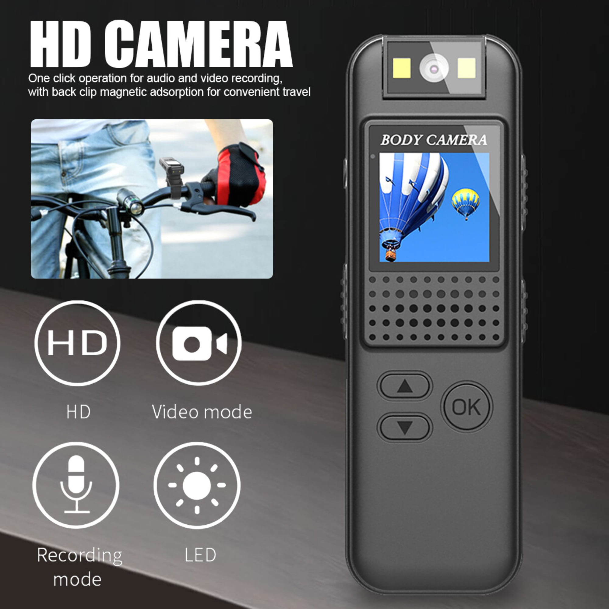 CAMOTUSE 1080P HD Camcorder Mini Police Body Camera HD 180° Video DVR ...