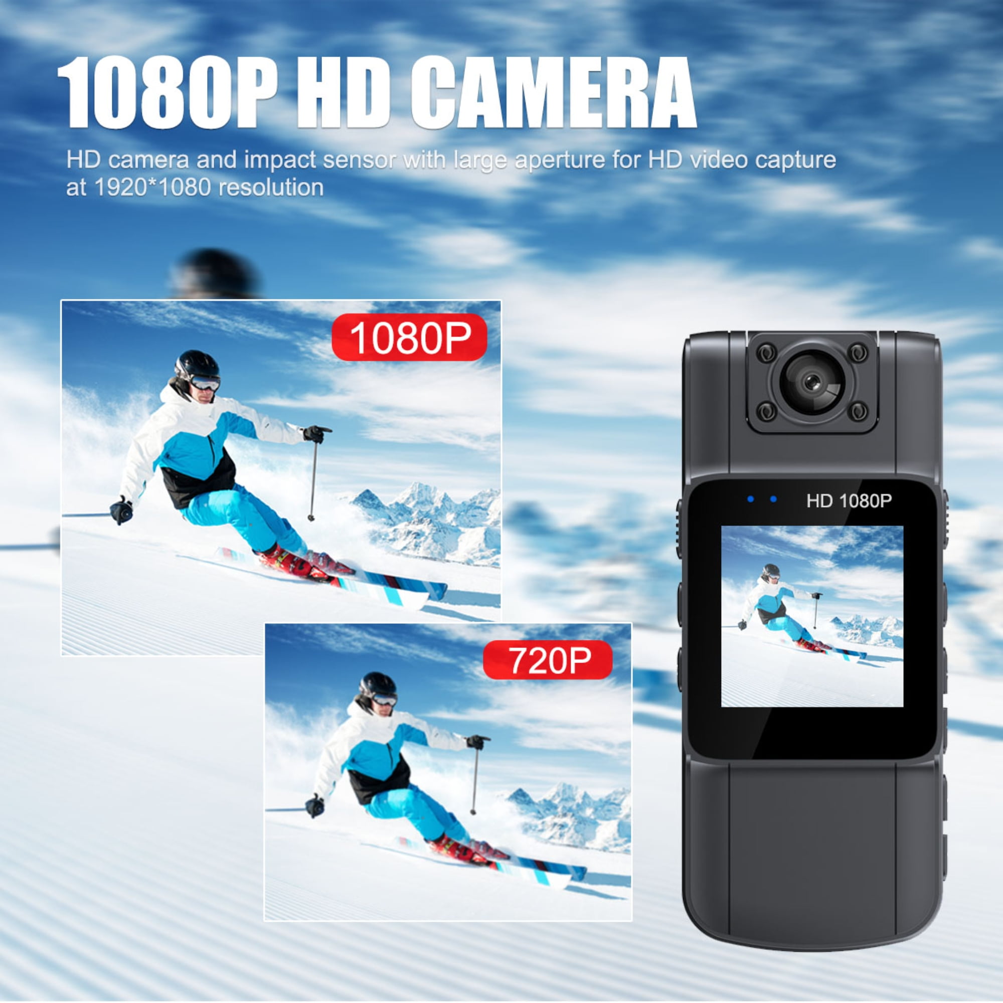 CAMOTUSE 20-hour 1080P Camcorder Mini Police Body Camera Video DVR IR ...