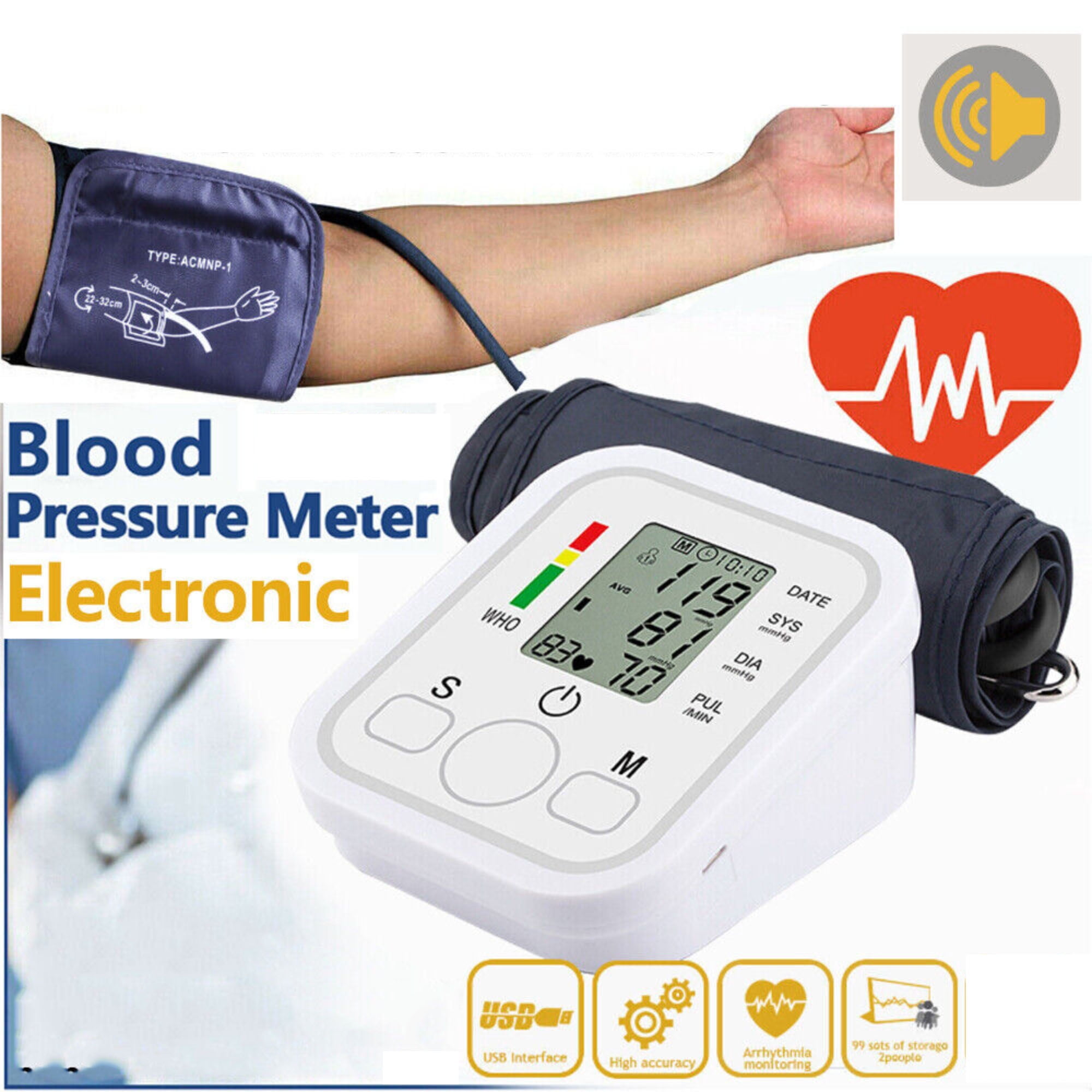 CAMOTUSE 2025 Digital Automatic Blood Pressure Monitor Upper Arm BP ...