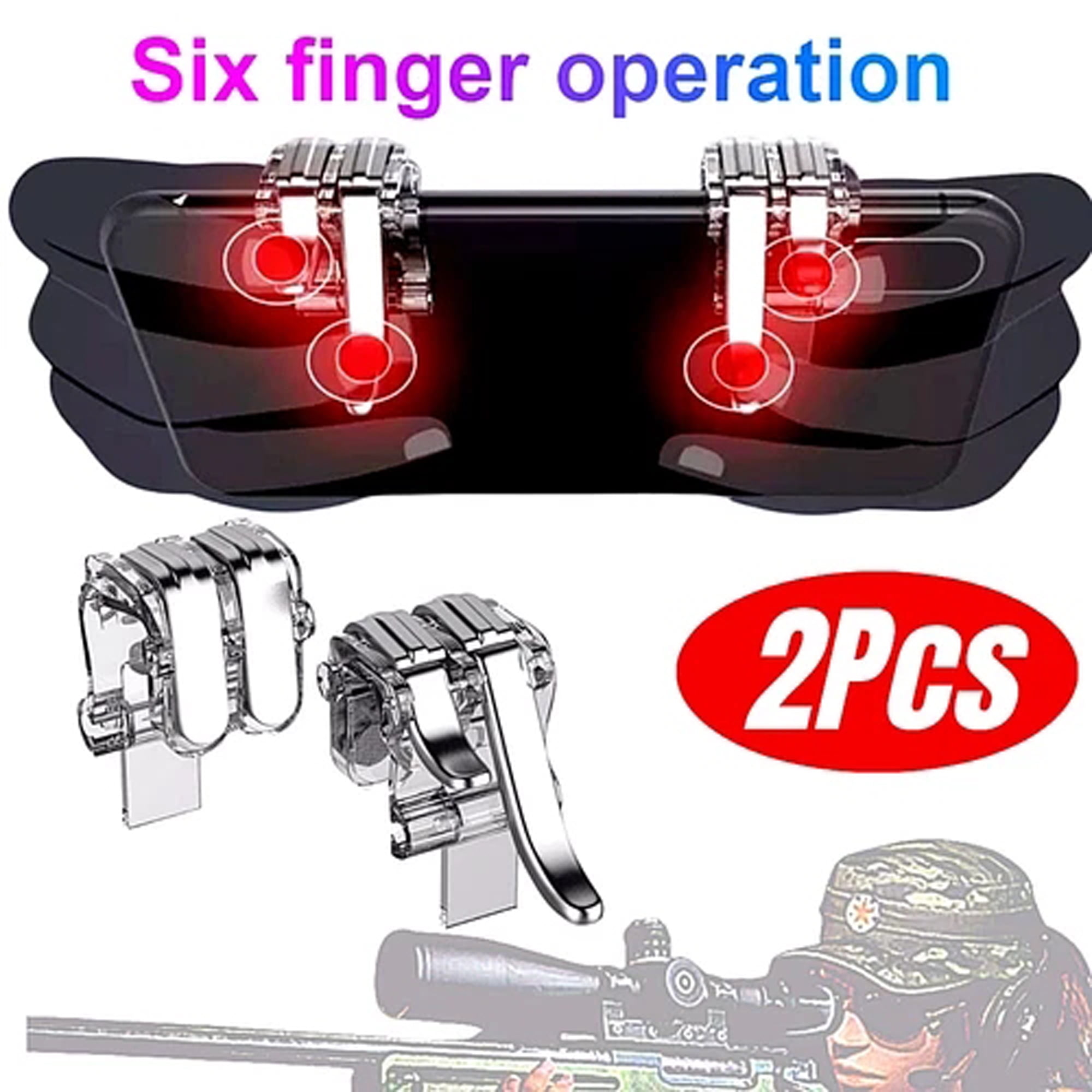 CAMOTUSE 2PCS Mobile Cell Phone Game Controller Gamepad Joystick Fire Trigger Button For PUBG ...