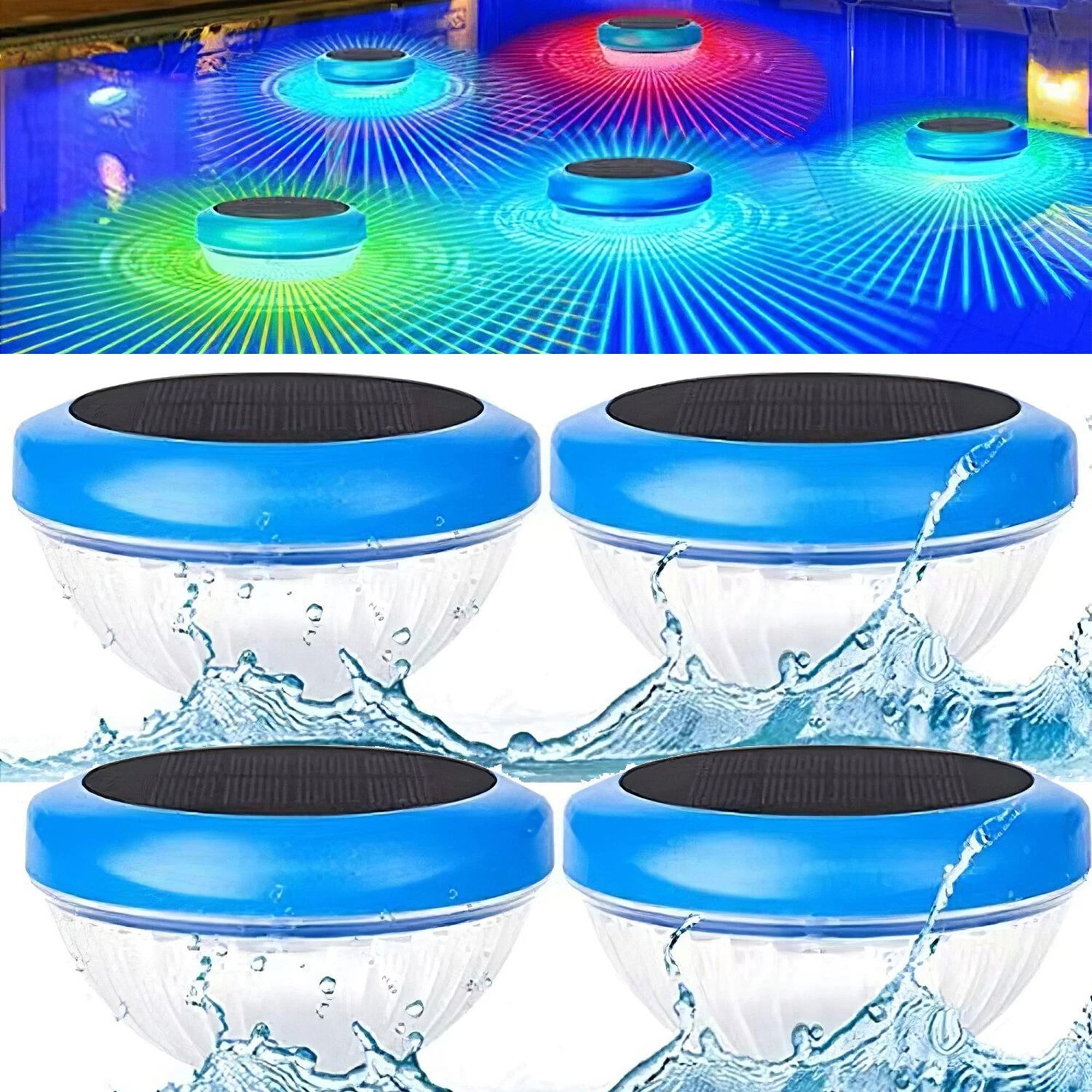 CAMOTUSE 4 Packs Solar Floating Pool Lights for Swimming Pool ...