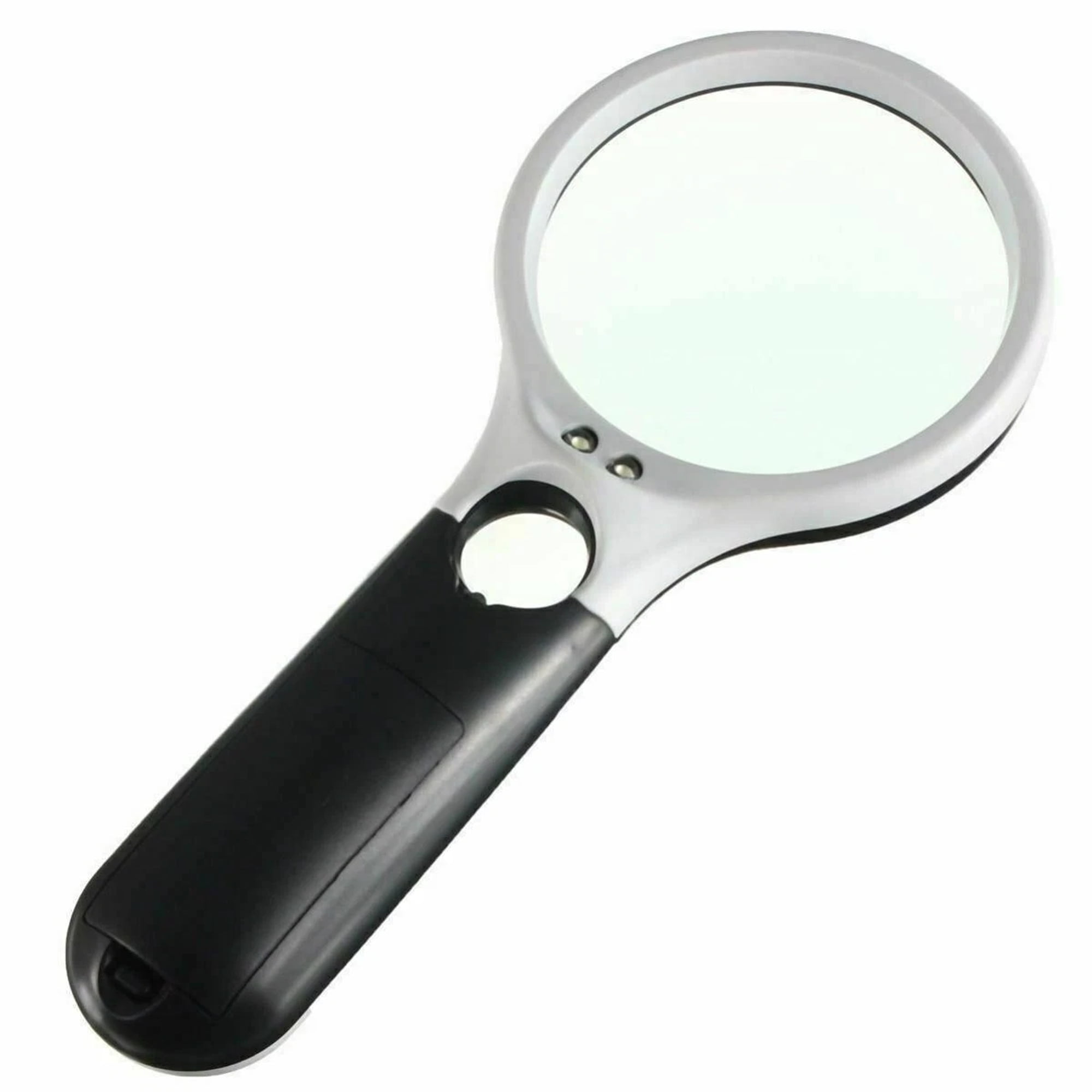 CAMOTUSE 45X Jumbo Handheld Magnifying Glass w/ 3 Bright LED Light ...