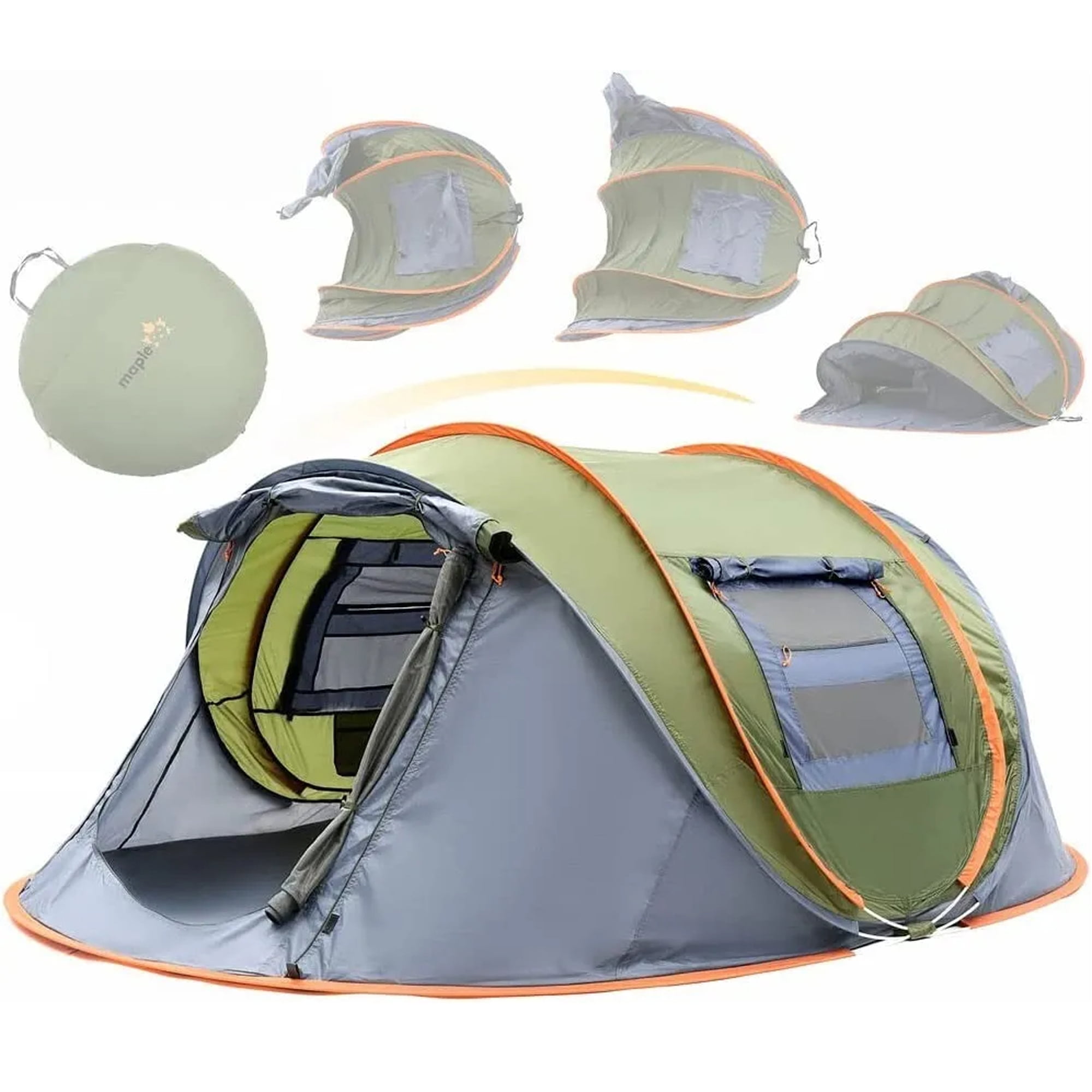 CAMOTUSE Camping Tent - 4-Person Easy Pop Up Tent with 2 Doors - UPF50 ...