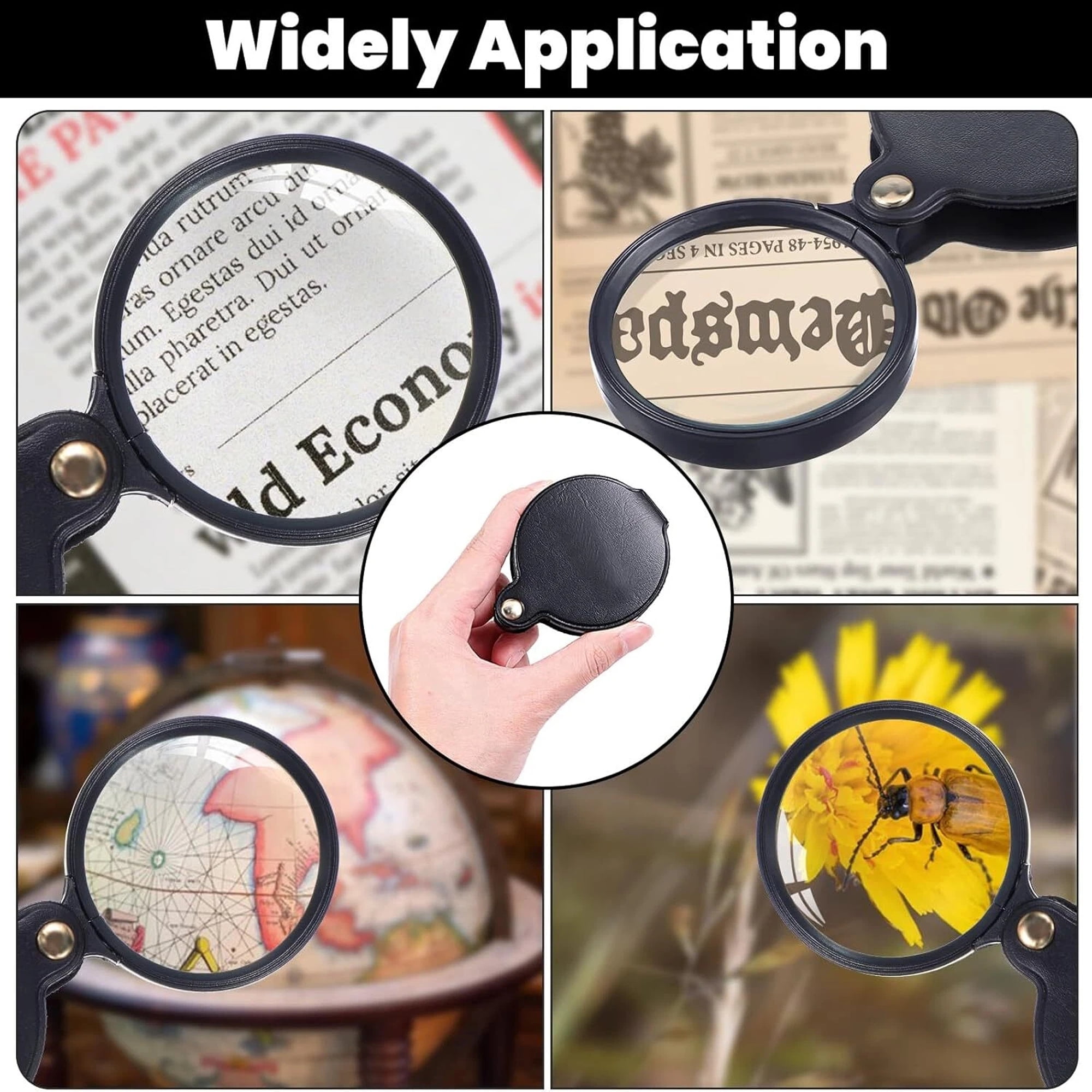 CAMOTUSE Folding magnifying glass can magnify 10 times suitable for the ...