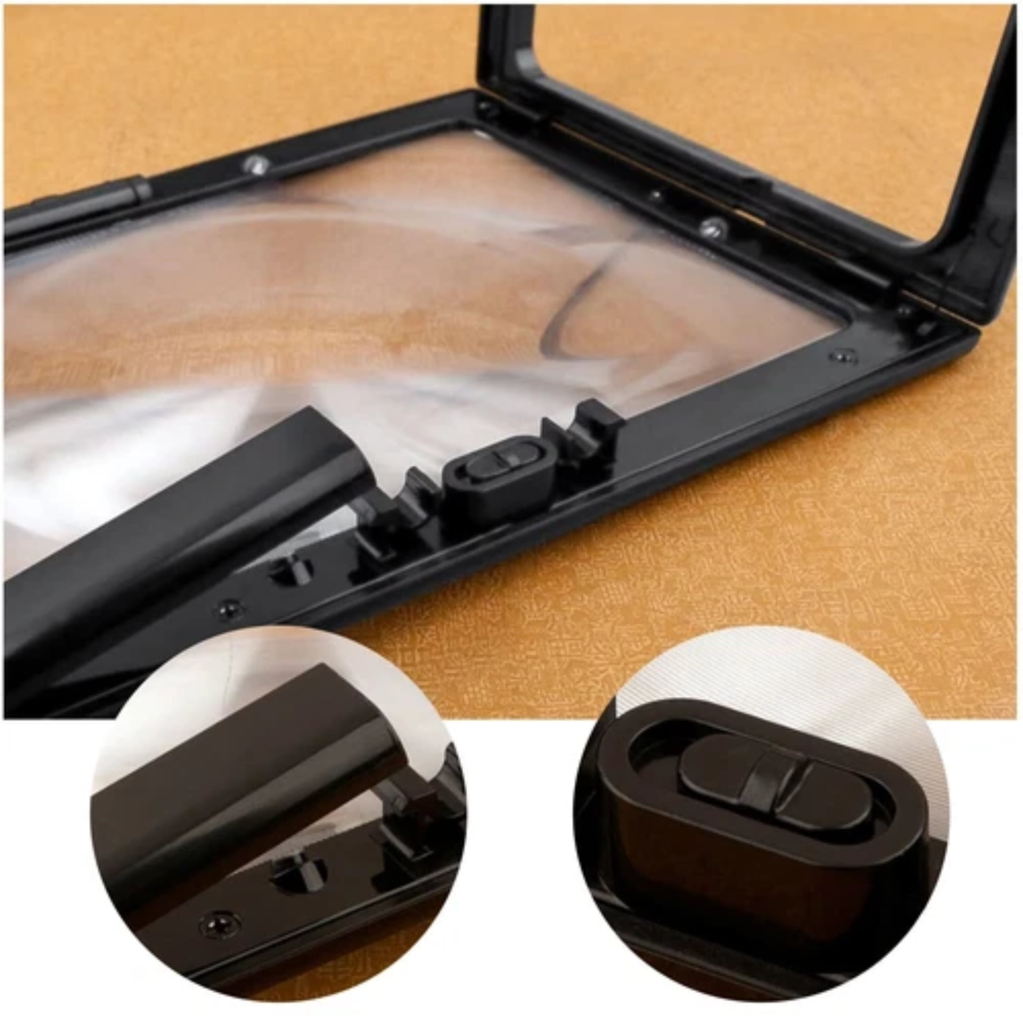 CAMOTUSE Full Page 3X Large Magnifier Book Reading Aid with 4 LED ...