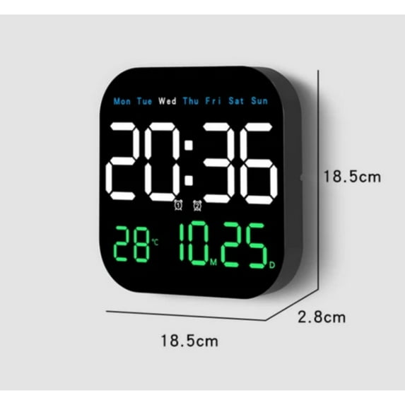 CAMOTUSE LED Digital Wall Clock with Remote Control Temperature Date ...