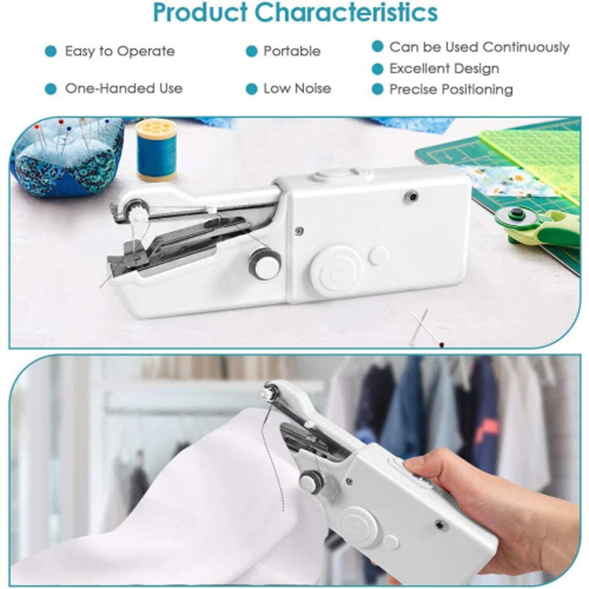 CAMOTUSE Mini Sewing Machine Handheld Cordless Hand Held Portable Easy ...