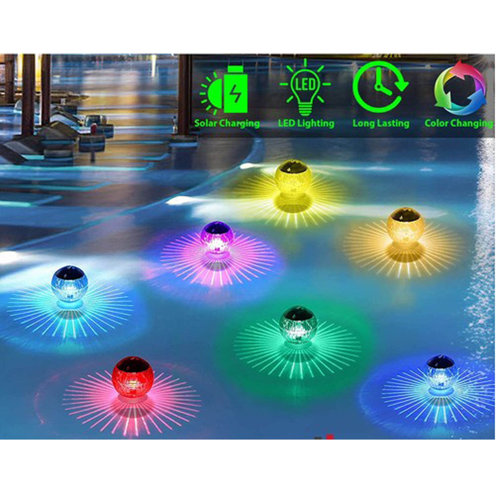 CAMOTUSE Outdoor Solar LED Floating Light Garden Pond Pool Lamp ...