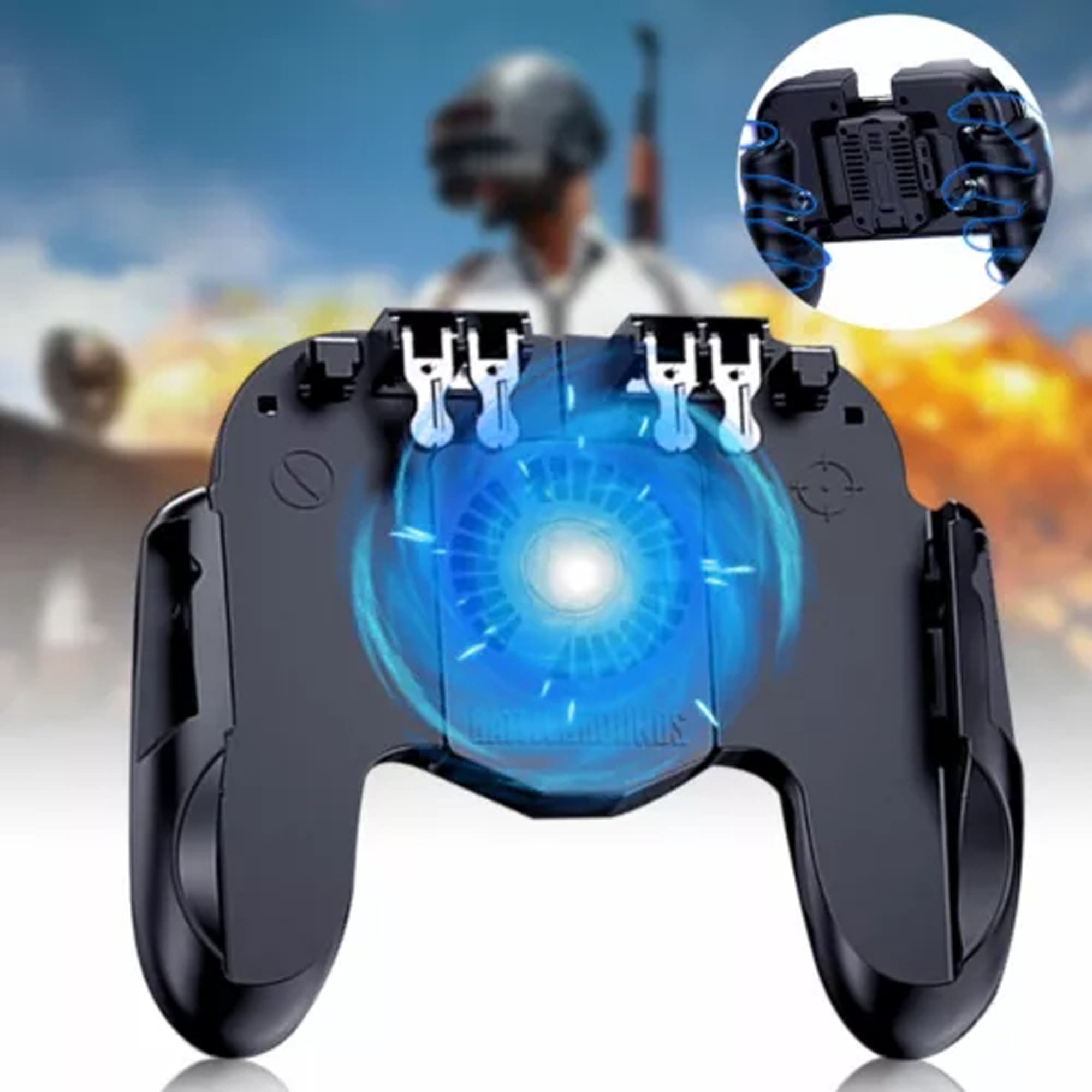 CAMOTUSE PUBG Mobile Phone Gamepad Game Controller Joystick + Cooling ...