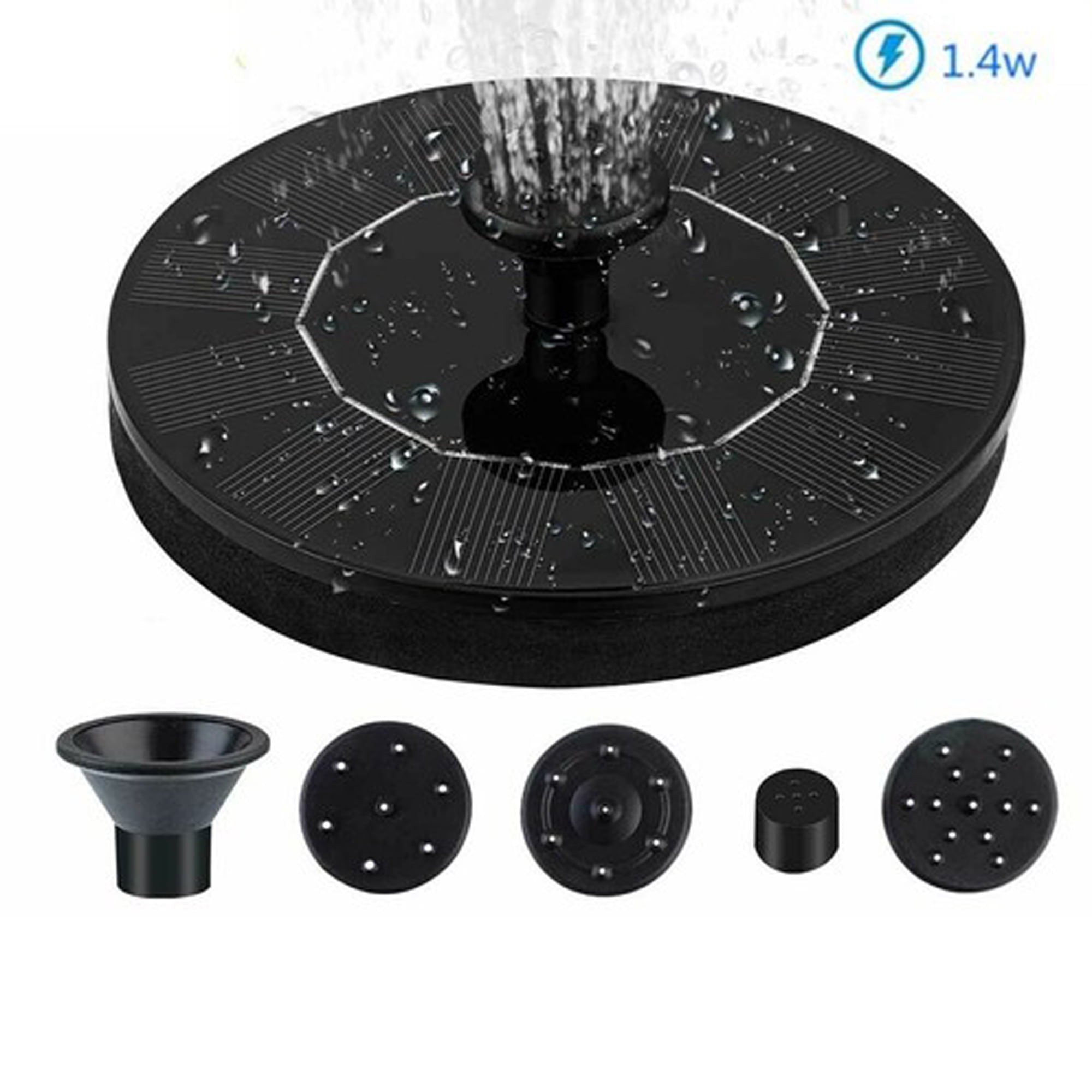 CAMOTUSE Solar Powered Floating Bird Bath Water Fountain Pump Circle ...