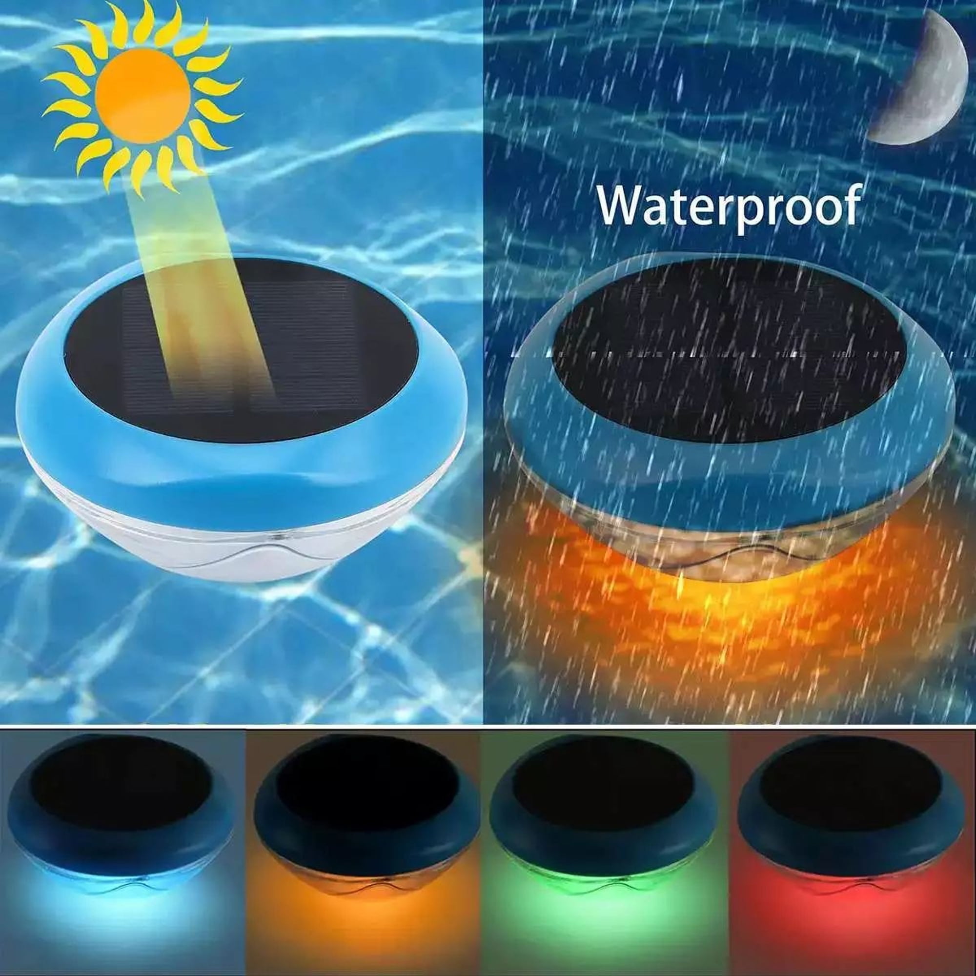 CAMOTUSE Solar RGB LED Floating Light Colorful Swimming Pool Pond ...