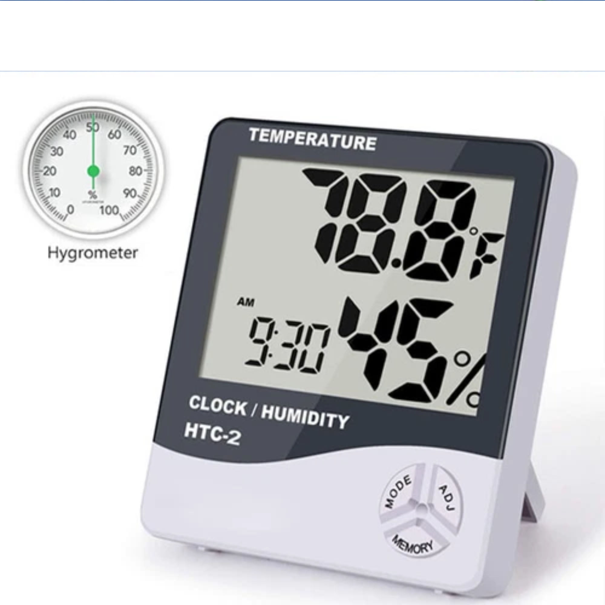 CAMOTUSE Thermometer Indoor Digital LCD Hygrometer Temperature Humidity Meter Alarm Clock 3PACK ...