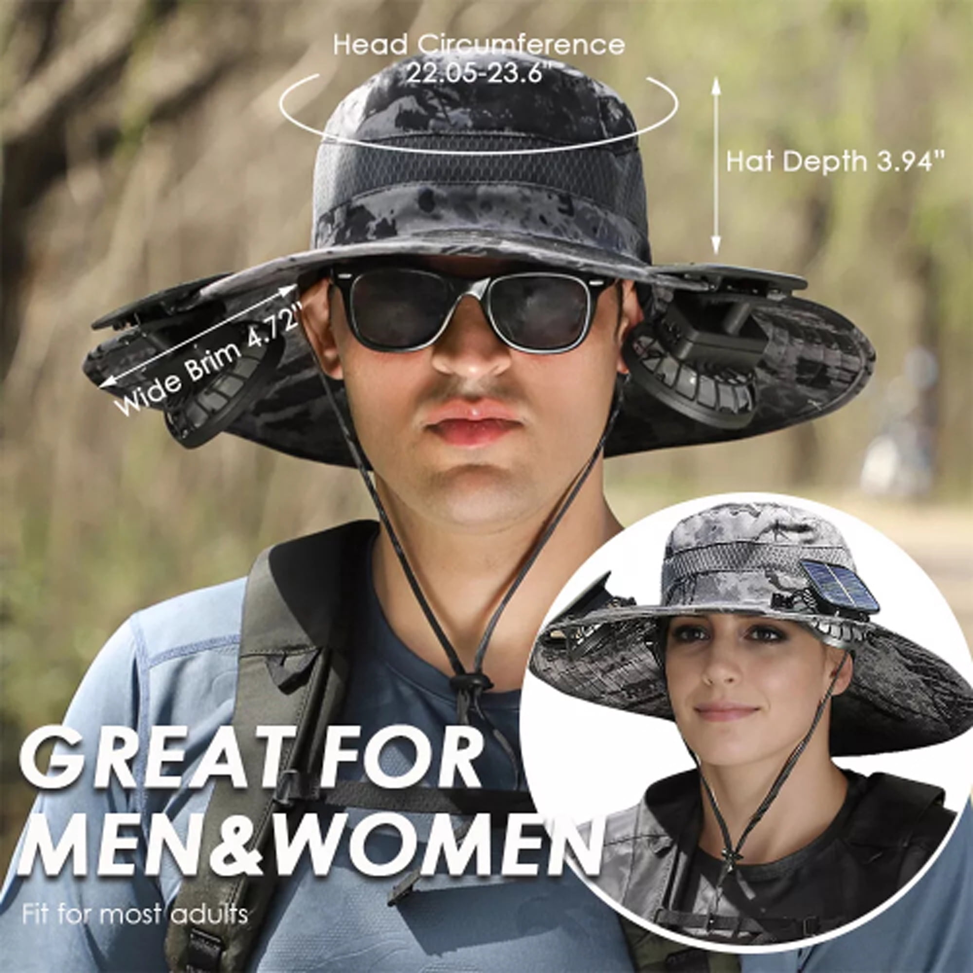 CAMOTUSE Unisex 100% Cotton Bucket Hat Fishing Camping Safari Boonie ...