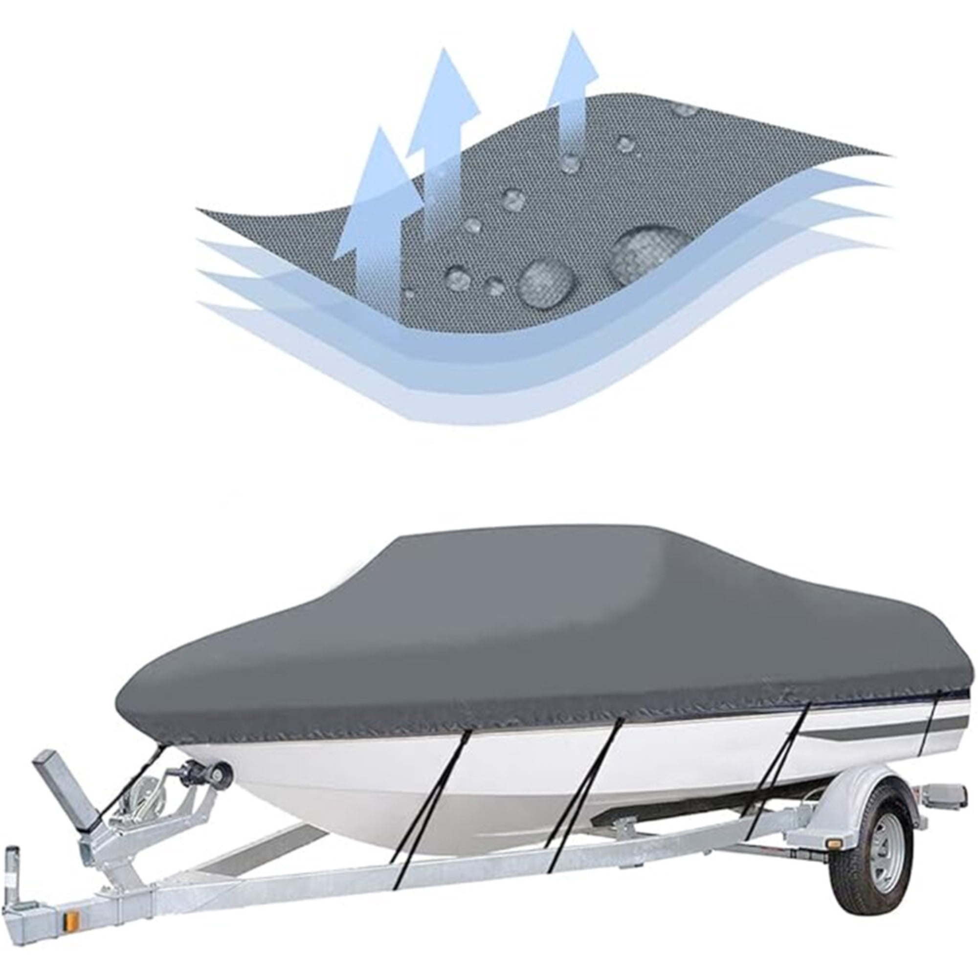 CAMOTUSE Waterproof Boat Cover Durable Dustproof Towable V-shaped Hull ...