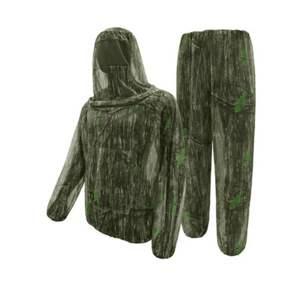 CAMOUFLAGE MOSQUITO HUNTING SUIT Breathable Bug Protection Mesh Jacket ...